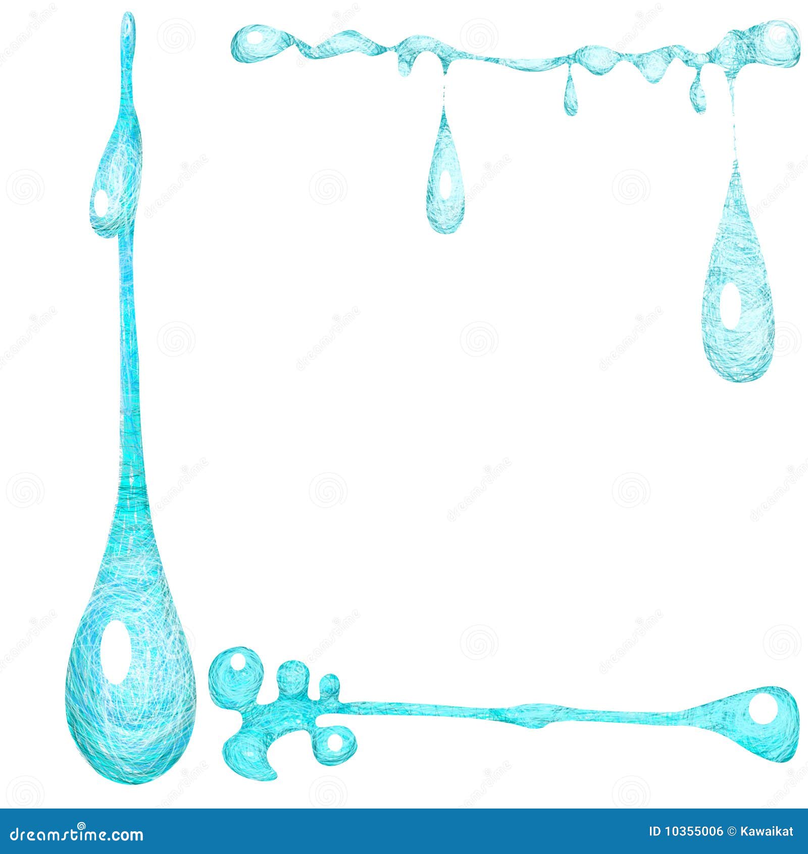 Waterdrop Surreal Borders with Clipping Paths Stock Illustration ...