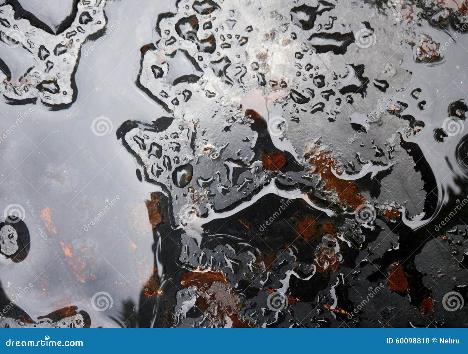 Waterdrops on a Rusty Metal Plate Stock Photo - Image of rain, drop ...