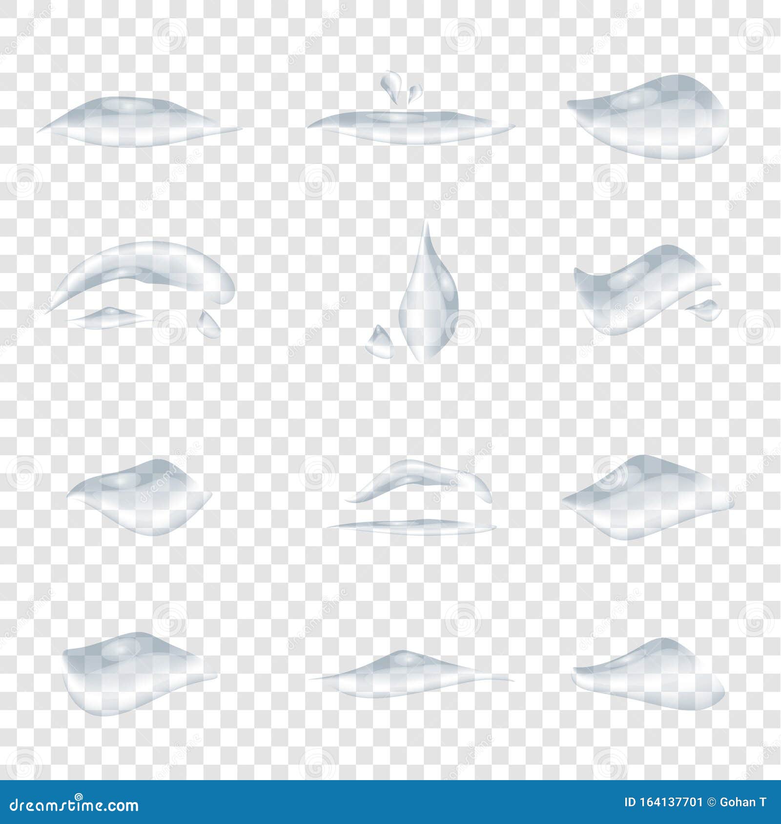 A Waterdrops Vector Isolated On White Background, Glass Bubble Drop ...