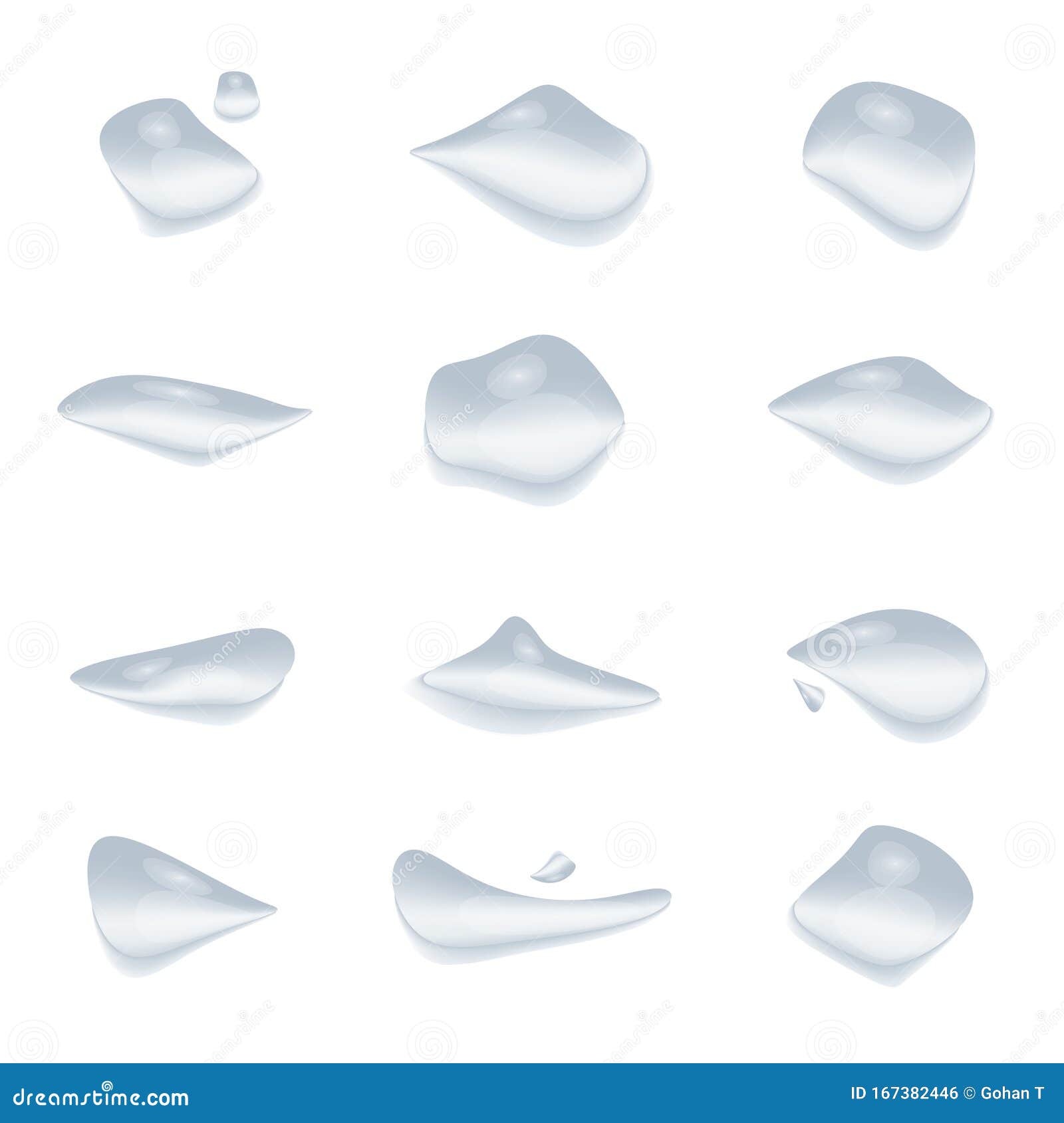 A Waterdrops Vector Isolated On White Background, Glass Bubble Drop ...