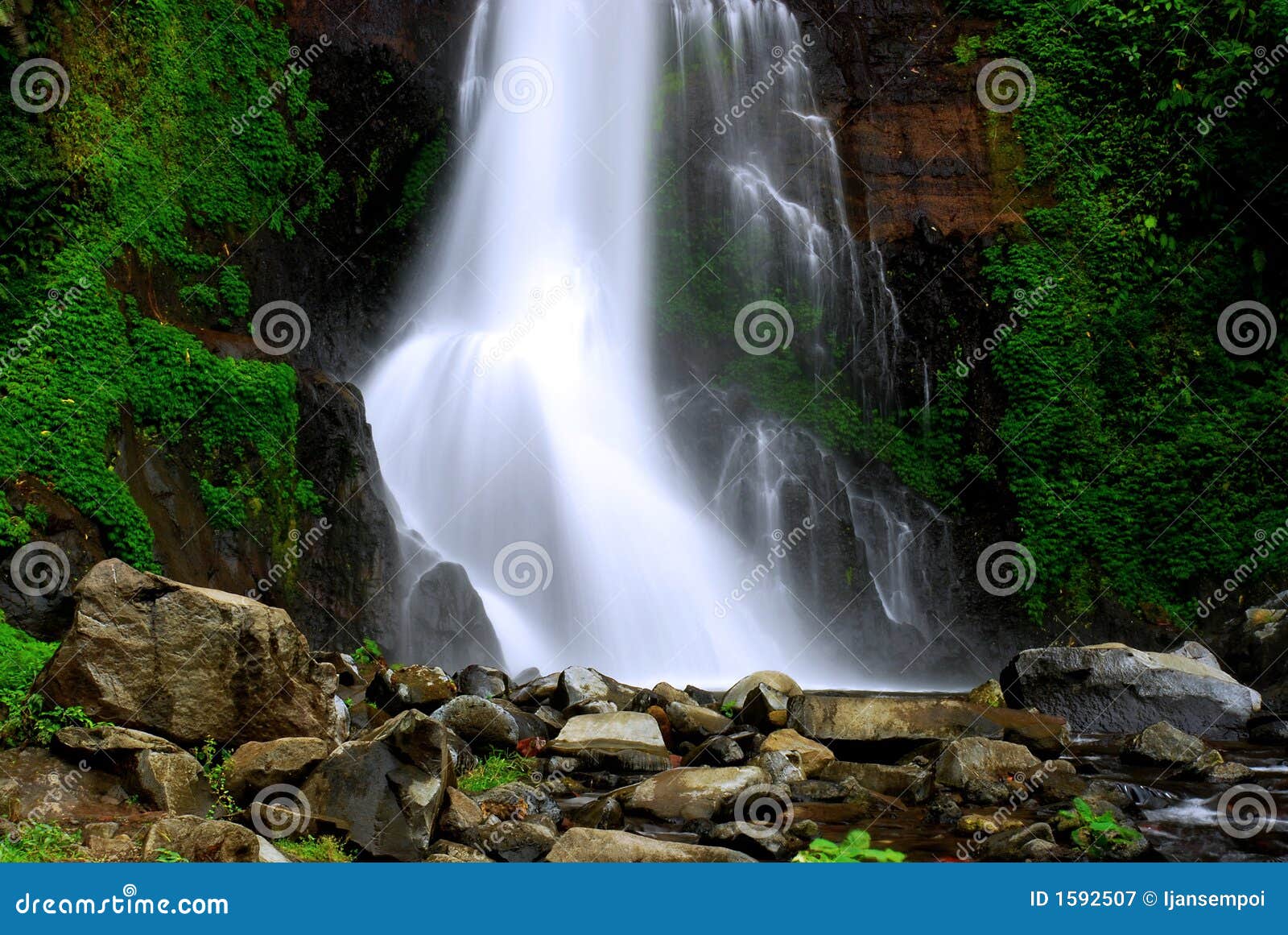 Waterfall stock image. Image of journey, flowing, flow - 1592507