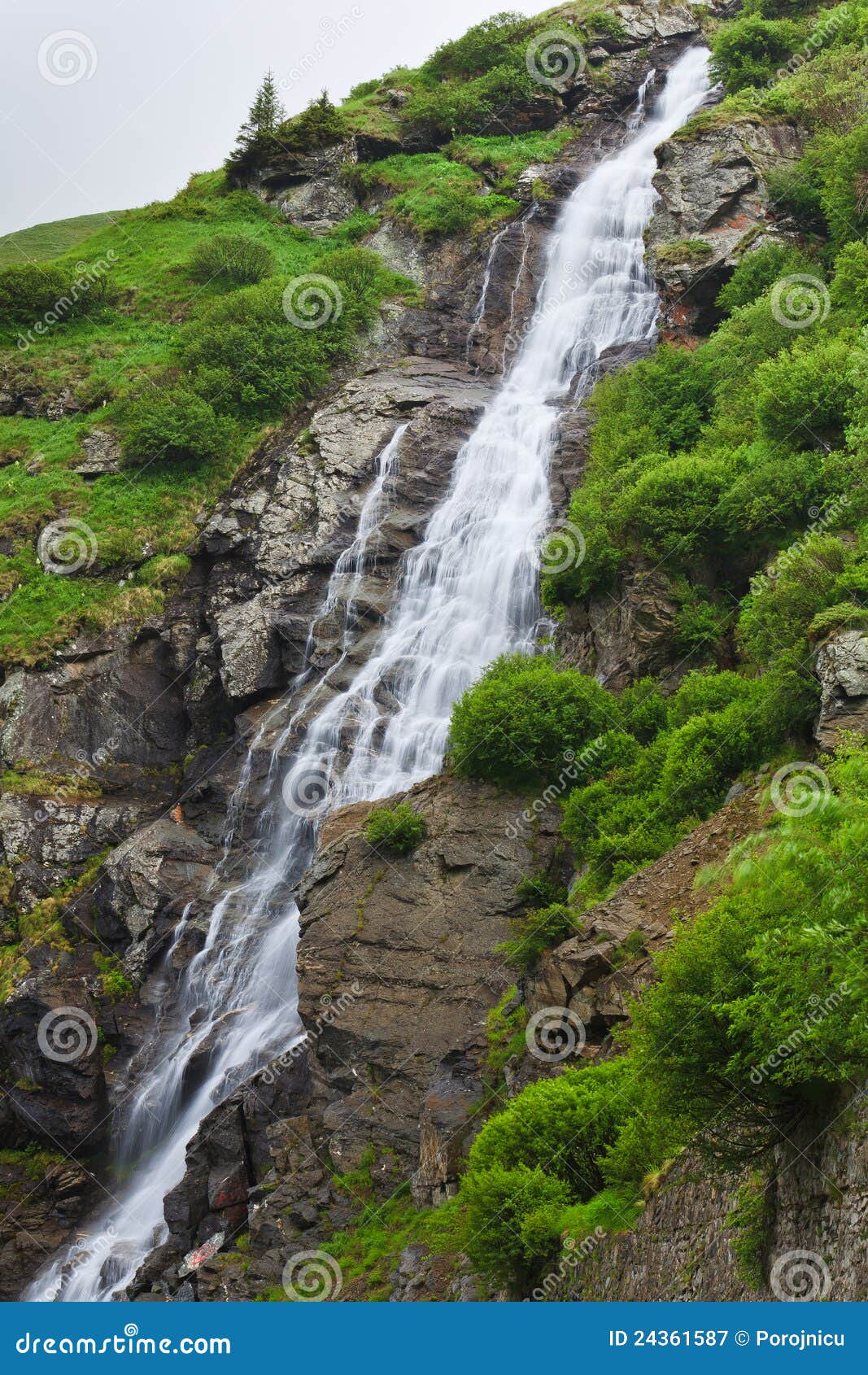 Waterfall stock image. Image of water, river, slope, green - 24361587