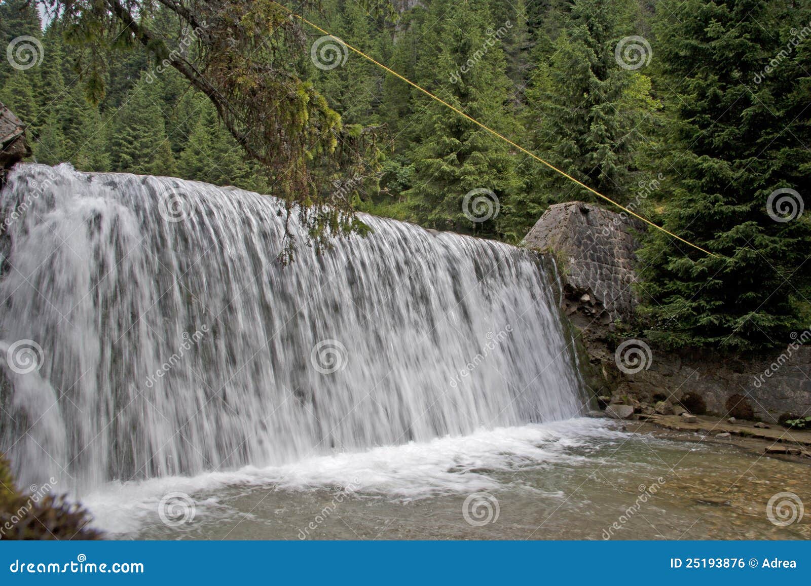 Created Waterfall and a Cable Over it Stock Photo - Image of fall ...