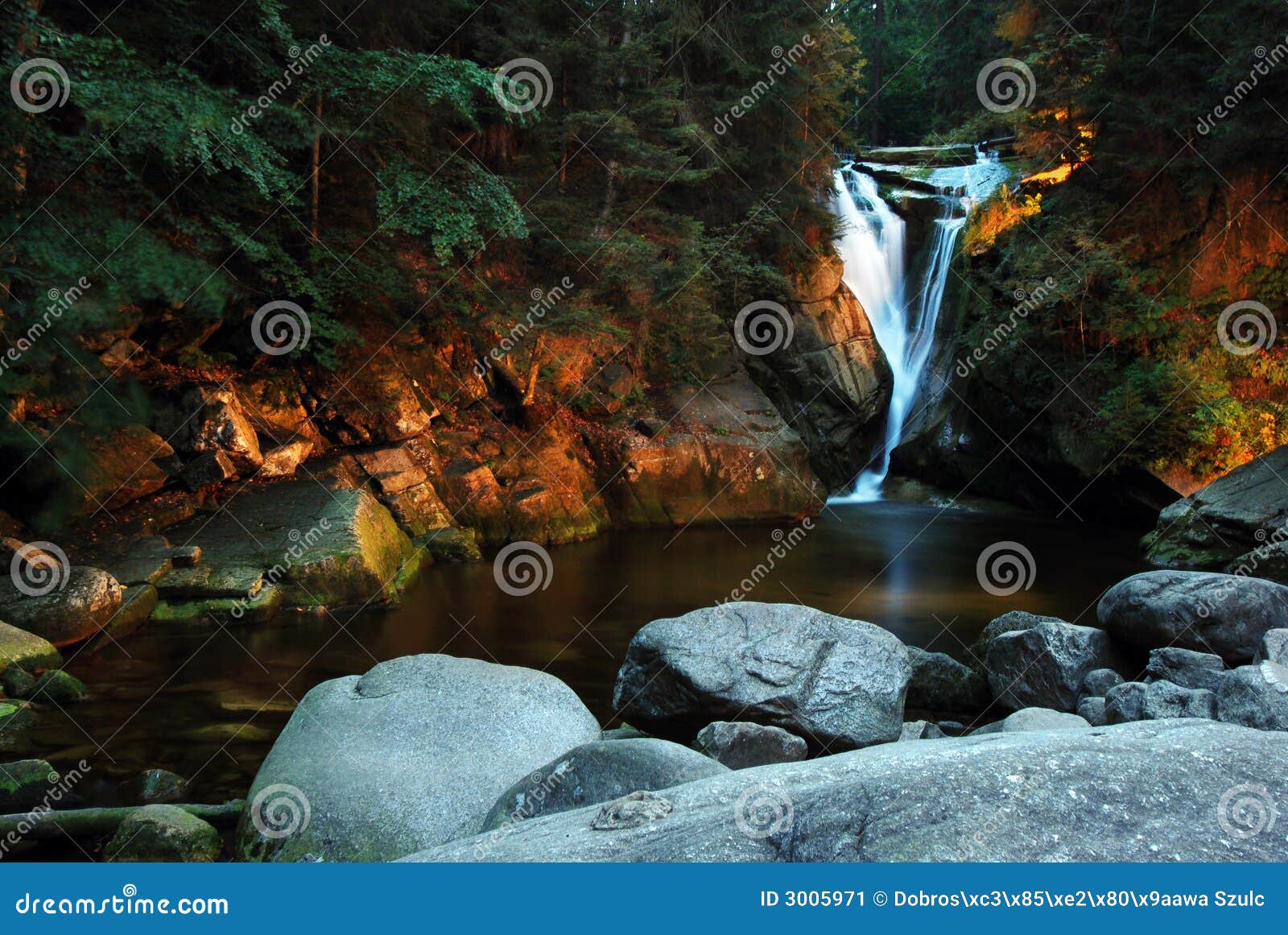 Waterfall stock image. Image of color, grass, waterscape - 3005971