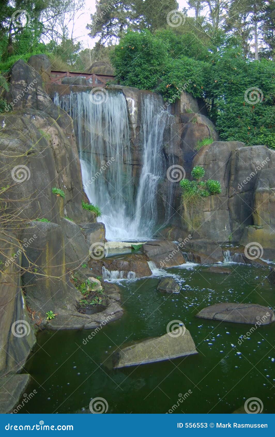 Waterfall stock image. Image of gate, water, fall, park - 556553
