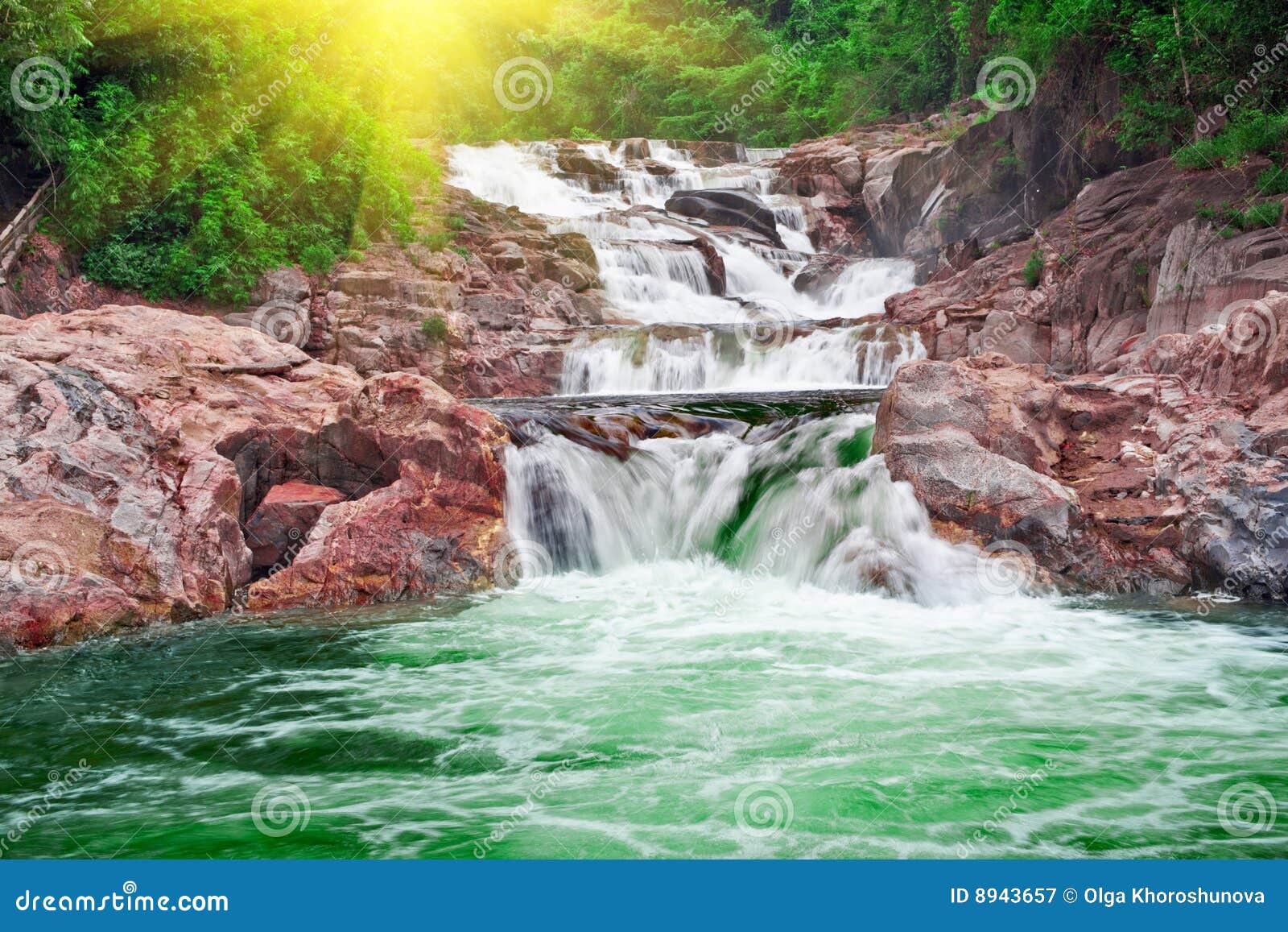 Waterfall stock image. Image of sunny, freshness, rain - 8943657