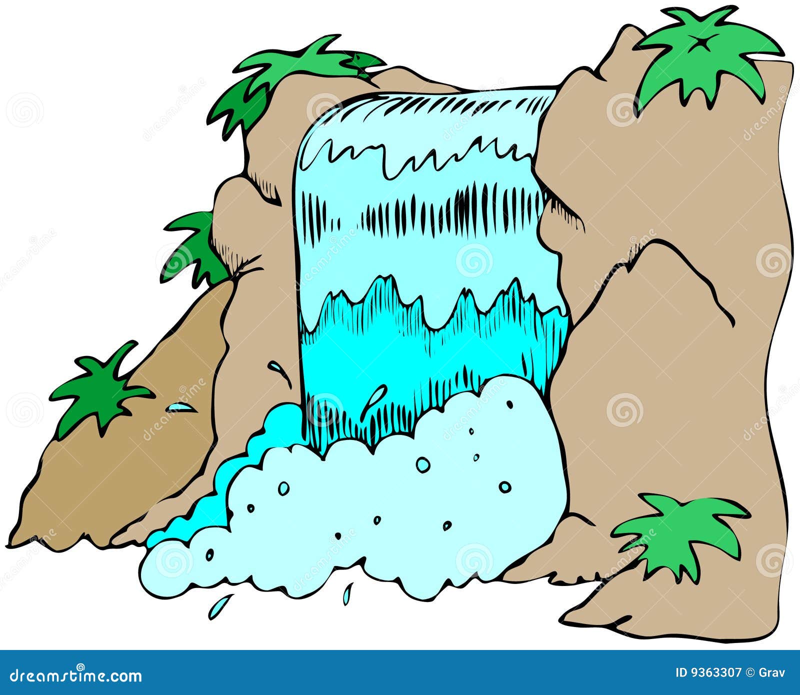 Waterfall stock illustration. Illustration of spume, waves - 9363307