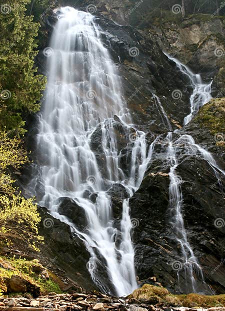 Waterfall stock image. Image of chlorophyll, alps, flowing - 9455159