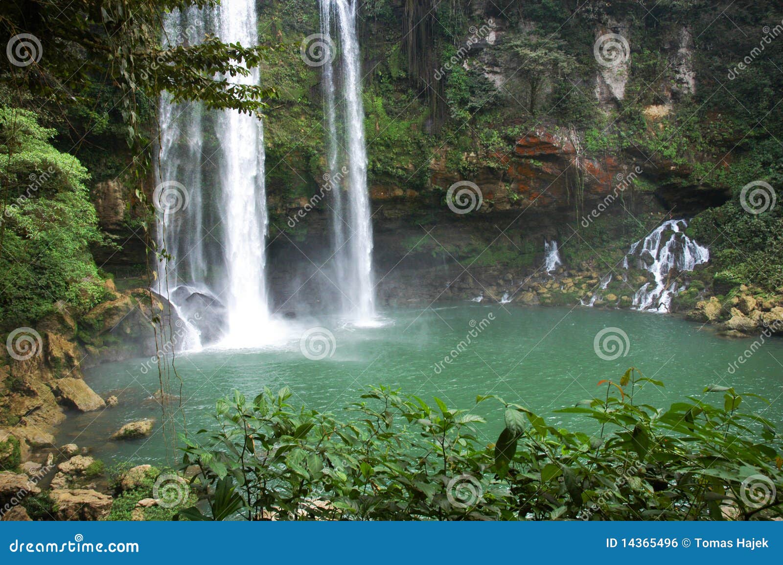 Waterfall Agua Azul Mexico stock photo. Image of vacations - 14365496