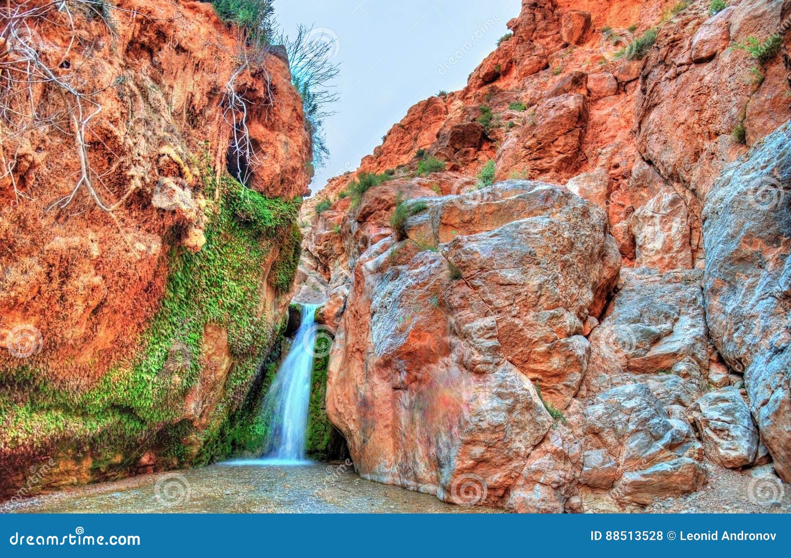 Waterfall at Ait Ibrirn in Dades Gorge Valley, Morocco Stock Photo ...