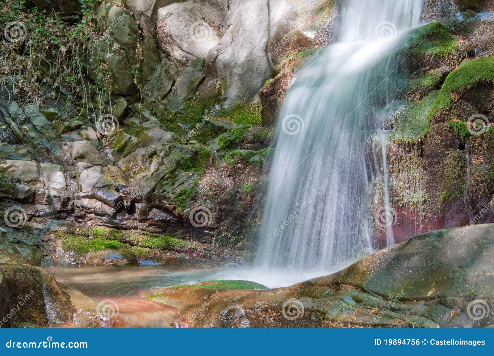 Waterfall Along Mountain Stream Stock Photo - Image of hike, natural ...