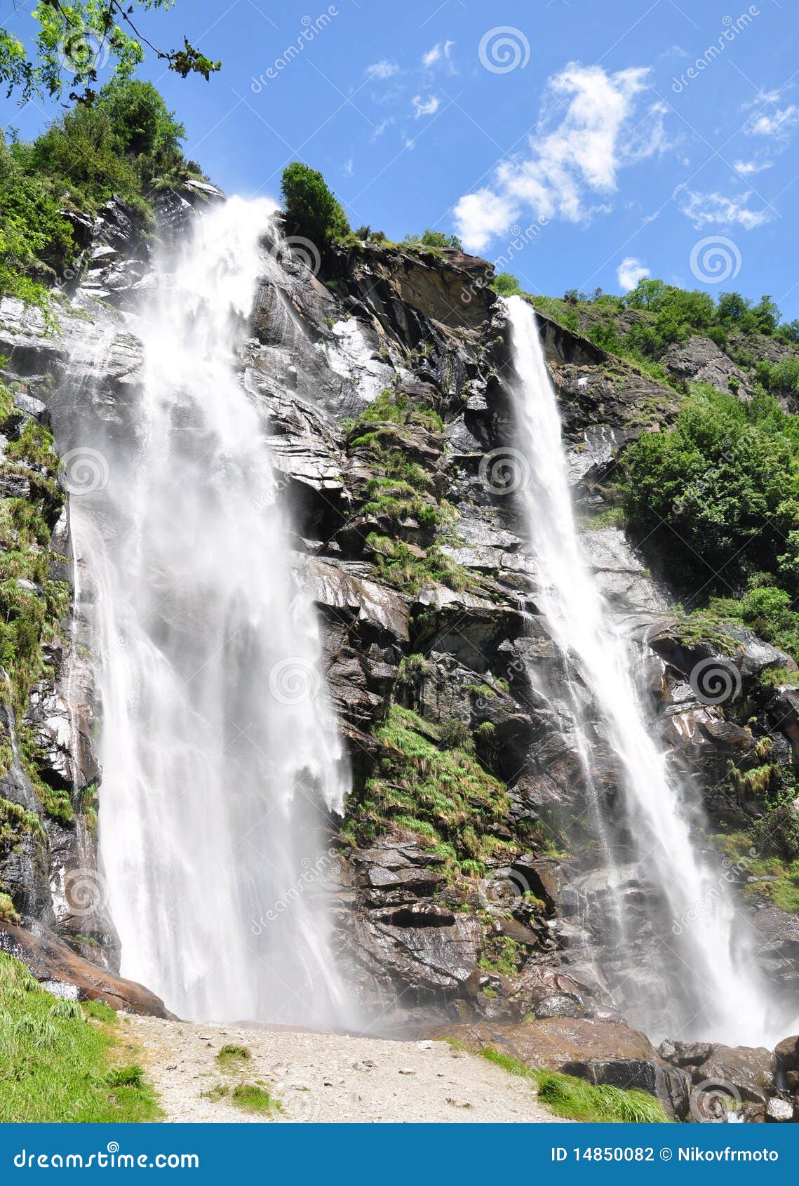 Waterfall in the alps stock photo. Image of valley, blue - 14850082