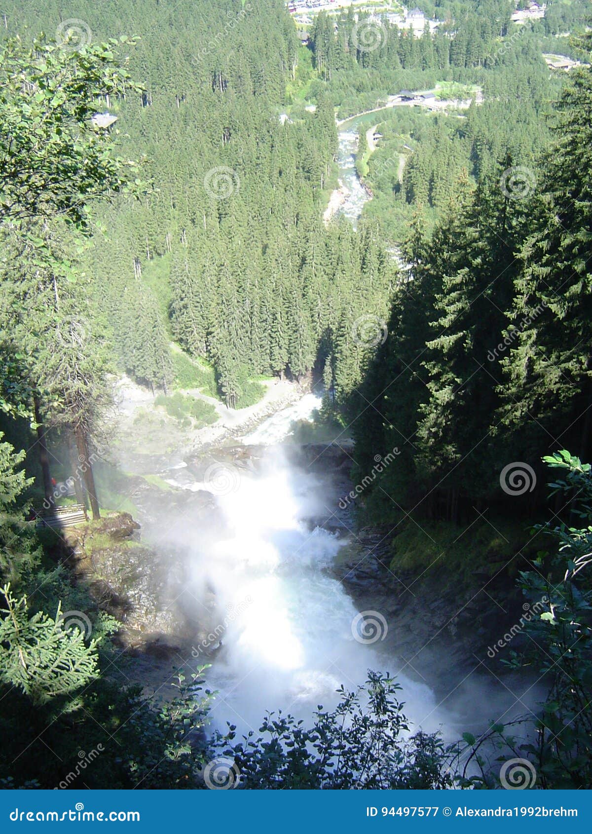 Waterfall in alps stock image. Image of view, arroyo - 94497577