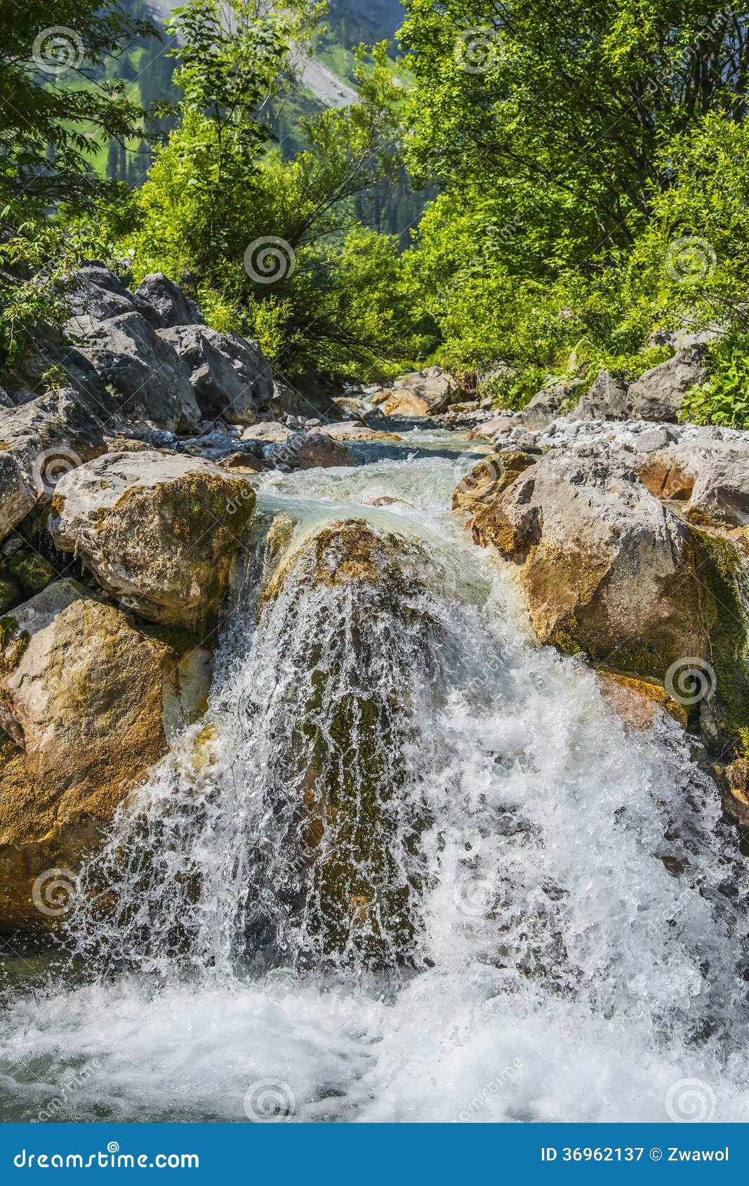 Waterfall in alps stock image. Image of austria, scenic - 36962137