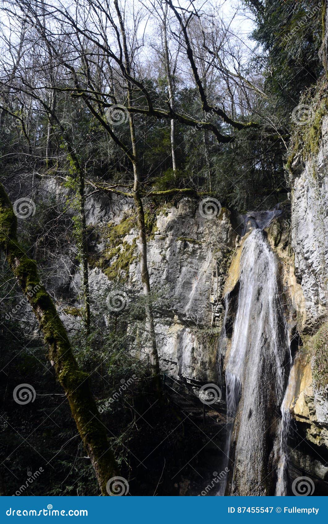 Waterfall Angon on Annecy Lake Stock Image - Image of annecy, landscape ...