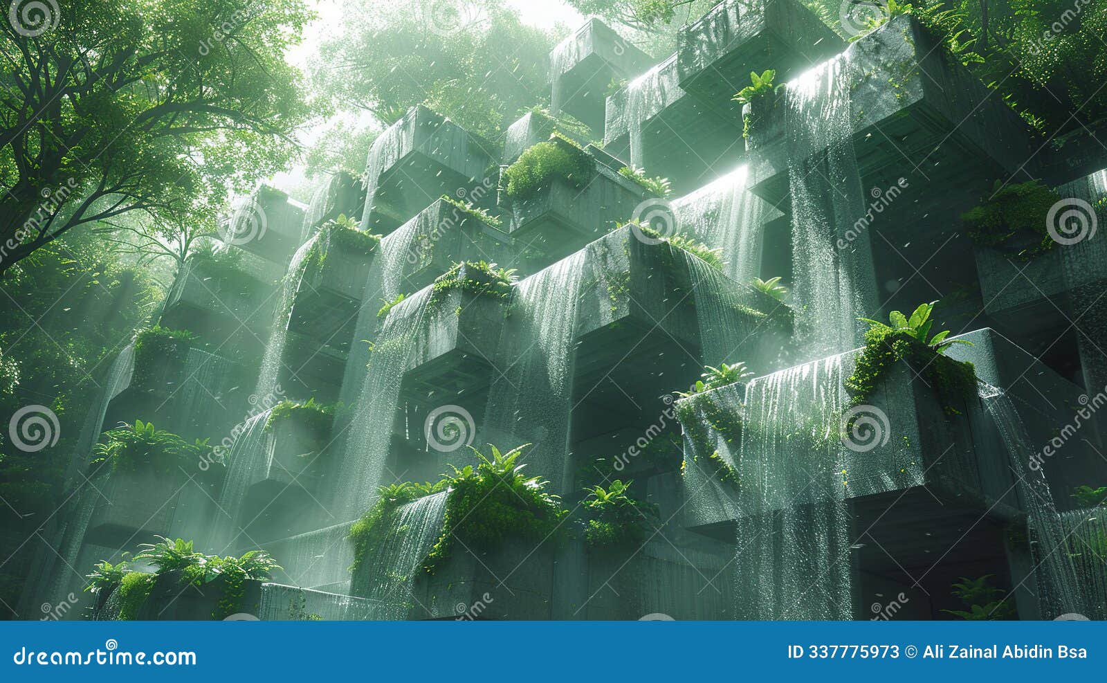 Waterfall Architecture stock illustration. Illustration of design ...