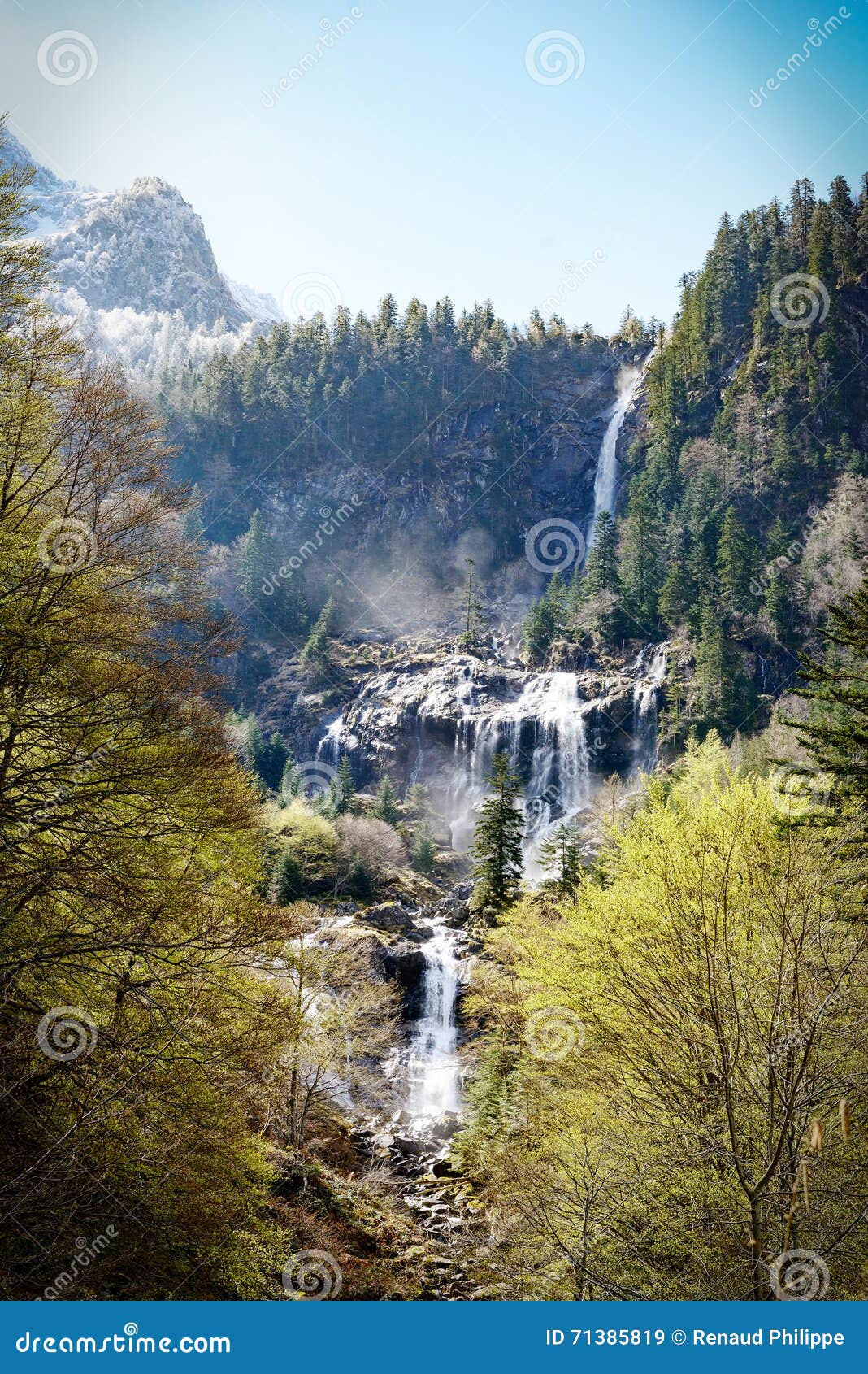 Waterfall of Ars in the Pyrenees in France Stock Image - Image of ...