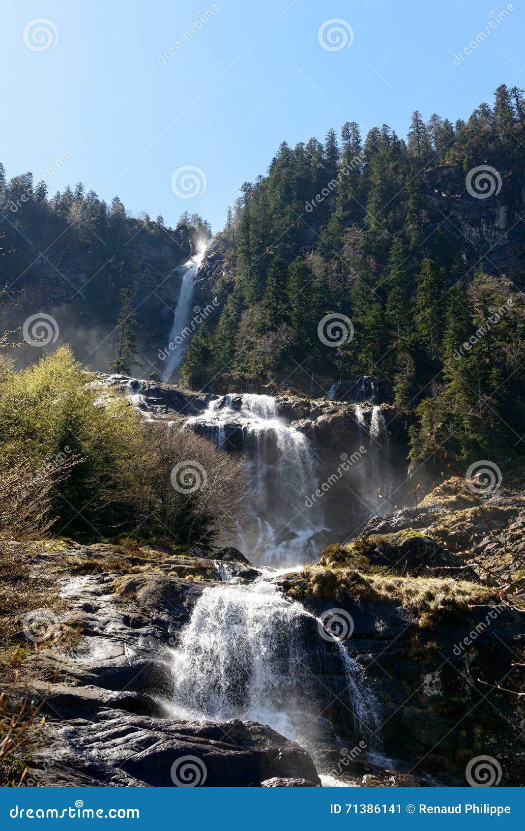 Waterfall of Ars in the Pyrenees in France Stock Image - Image of ...