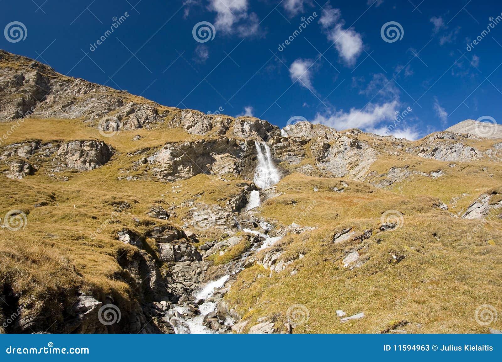 Waterfall in Austrian Alps Mountains Stock Image - Image of landscape ...