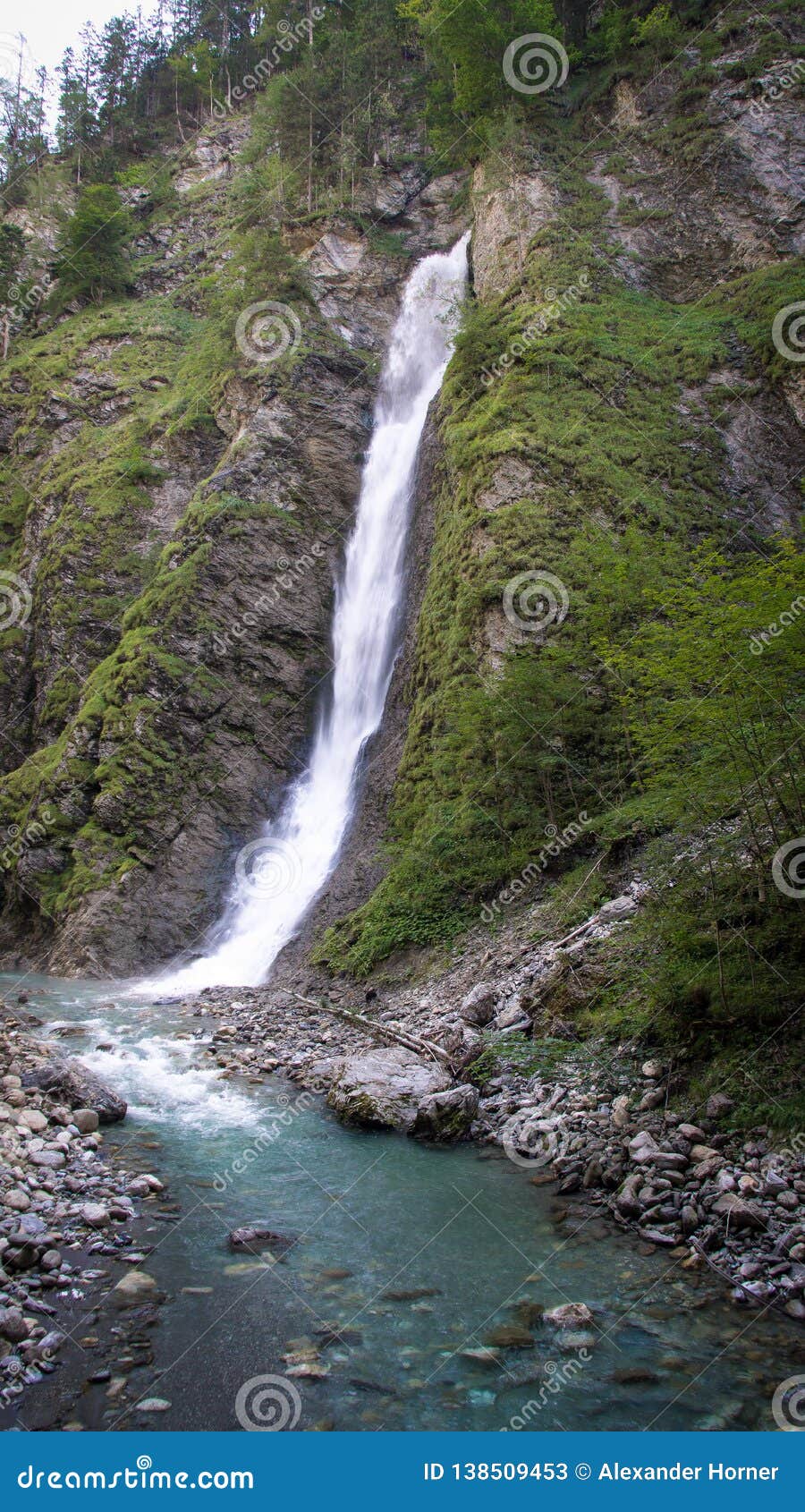 Waterfall in Austrian Alps River Stock Image - Image of austria ...