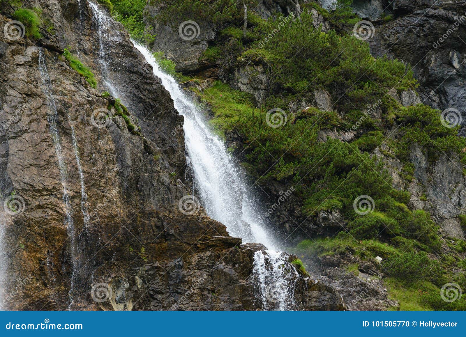 Waterfall in Austrian Alps, Salzburger Land Stock Photo - Image of ...