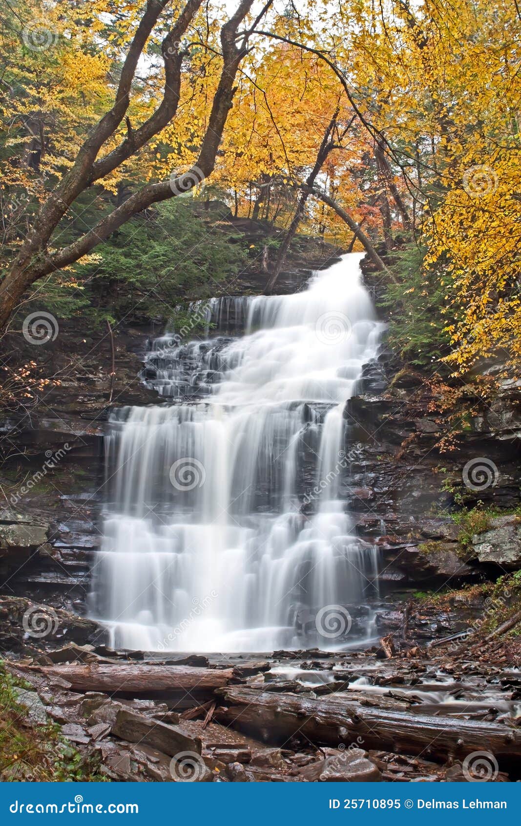 Waterfall in Autumn stock image. Image of environment - 25710895