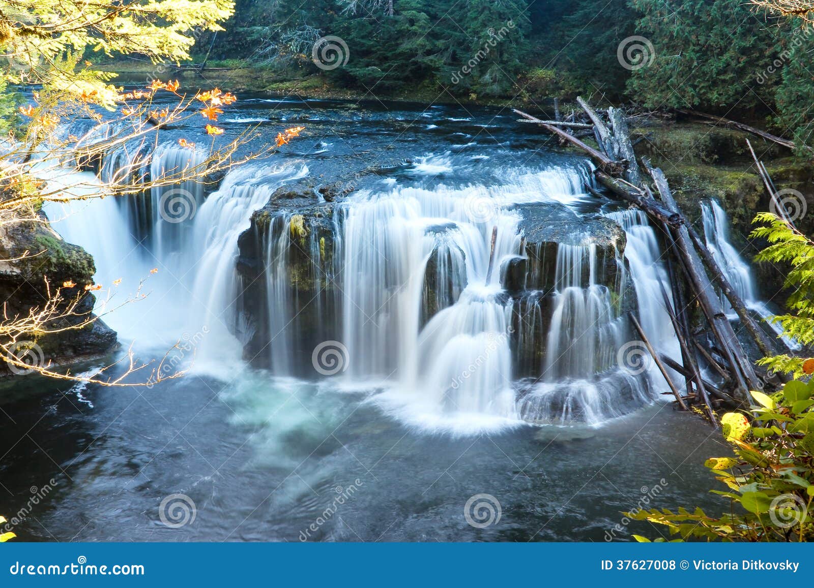 Waterfall at Autumn stock photo. Image of outdoor, waterfall - 37627008