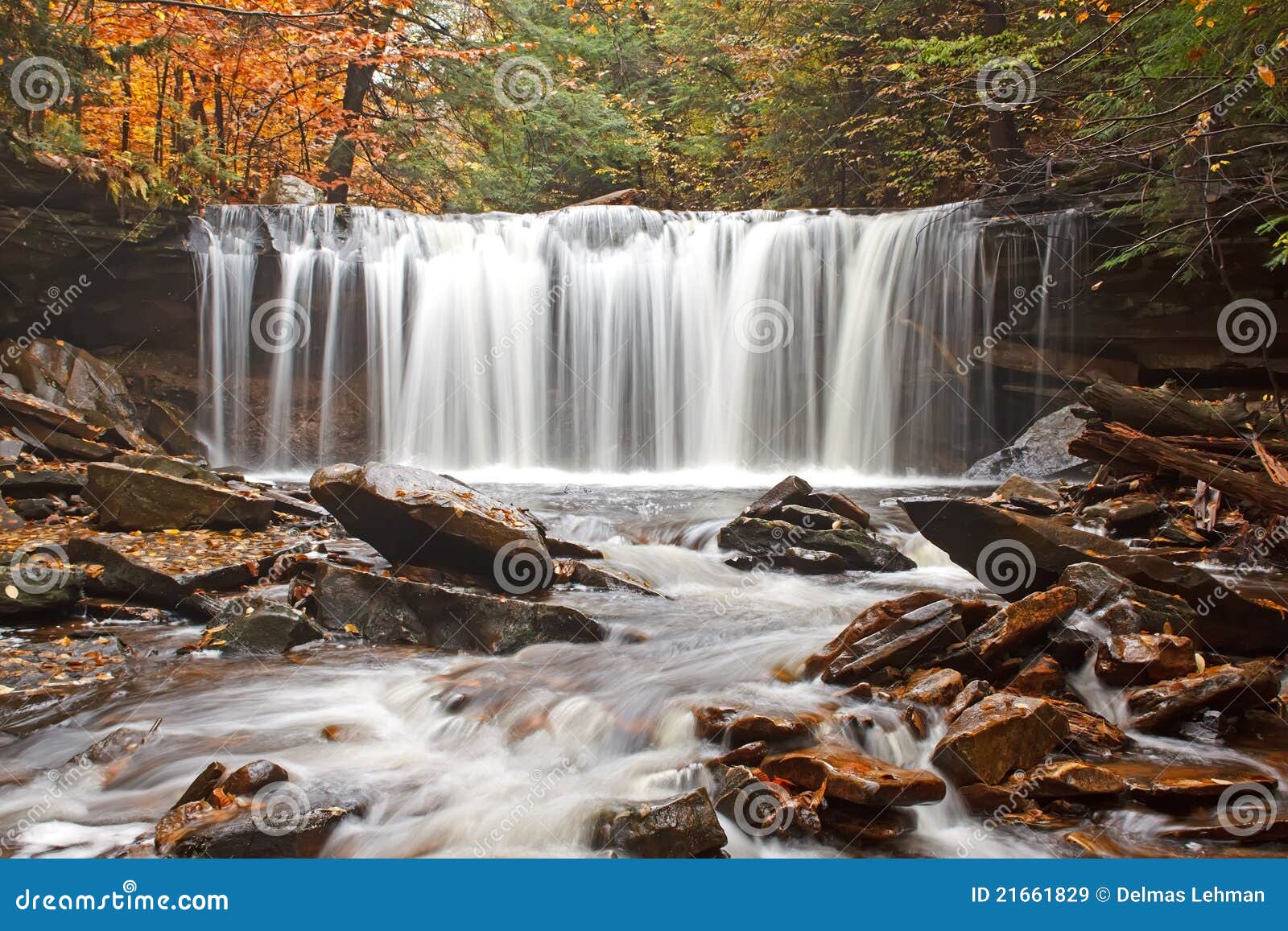 Waterfall with Autumn Color Stock Image - Image of landscape, beautiful ...