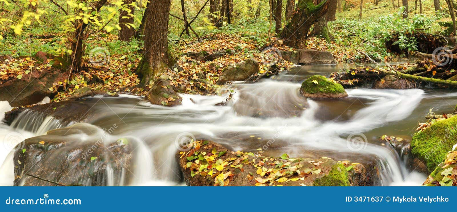 Waterfall in autumn forest stock image. Image of riverside - 3471637