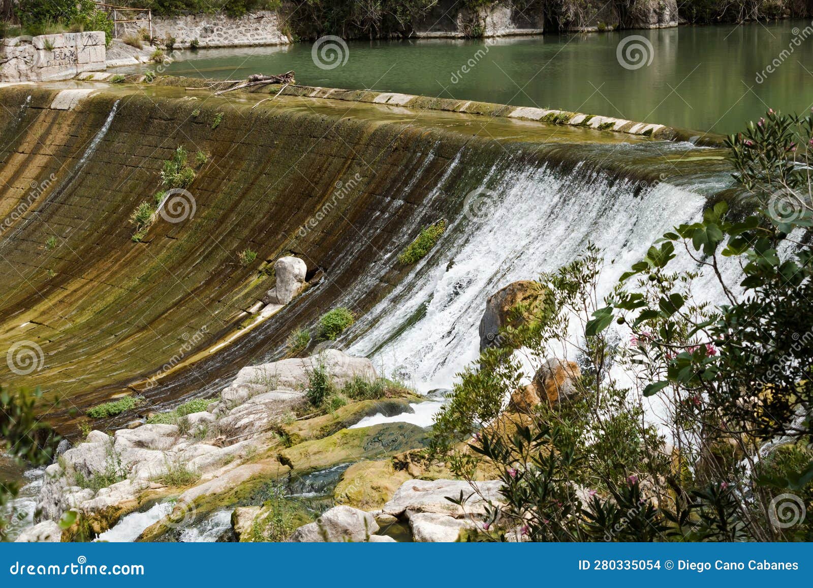 Waterfall of the Azud Del Infierno De Lorxa Stock Photo - Image of ...