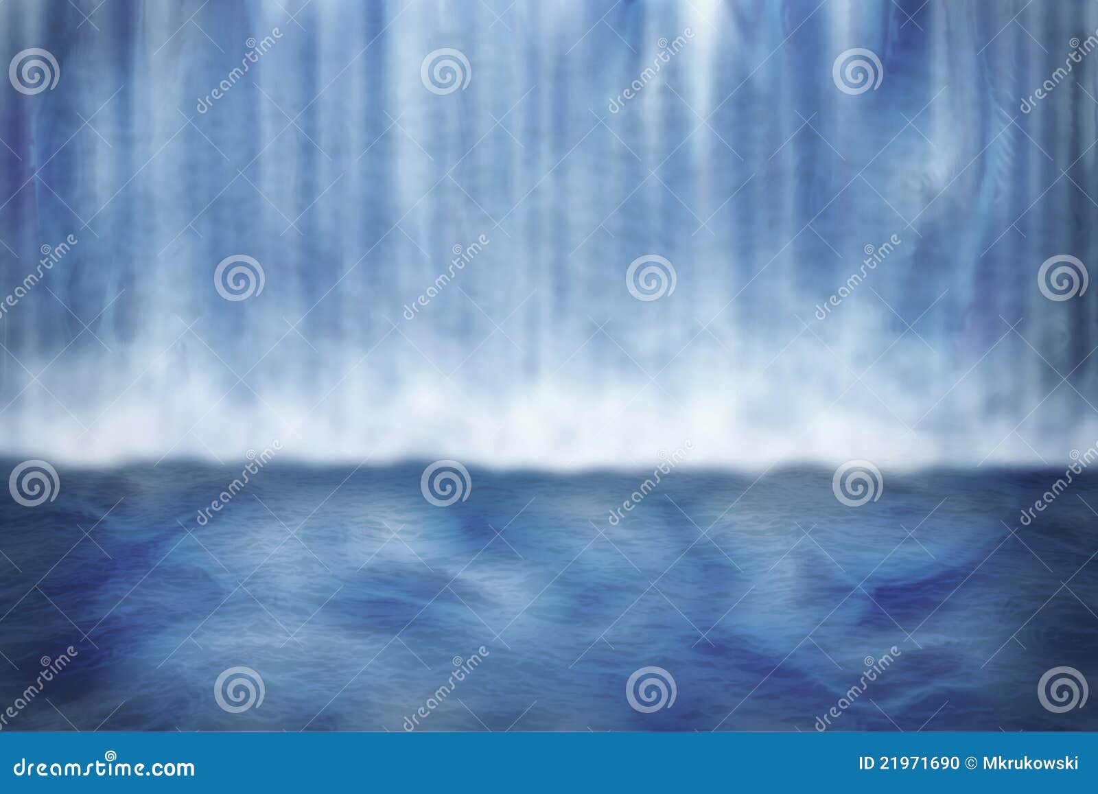 Waterfall In The Background Of The Mountains. Landscape Of Nature In ...