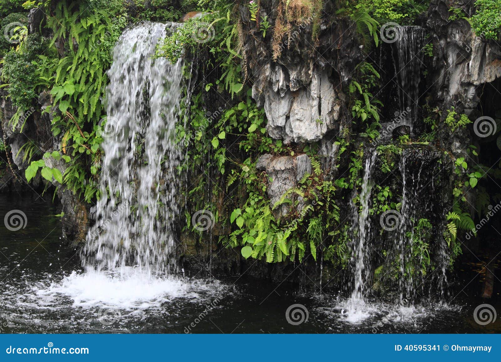 Waterfall in Baomo garden stock image. Image of guangzhou - 40595341