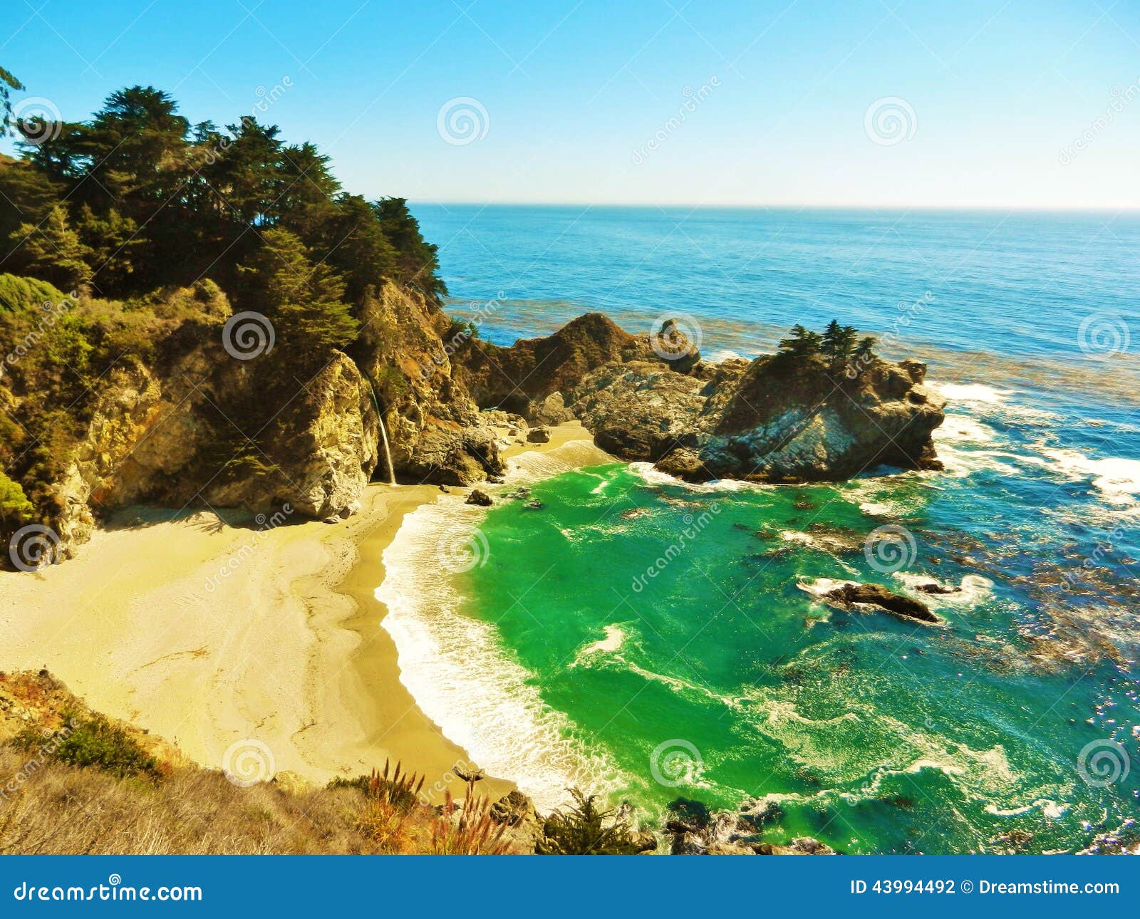 Waterfall beach stock photo. Image of vacation, beauty - 43994492