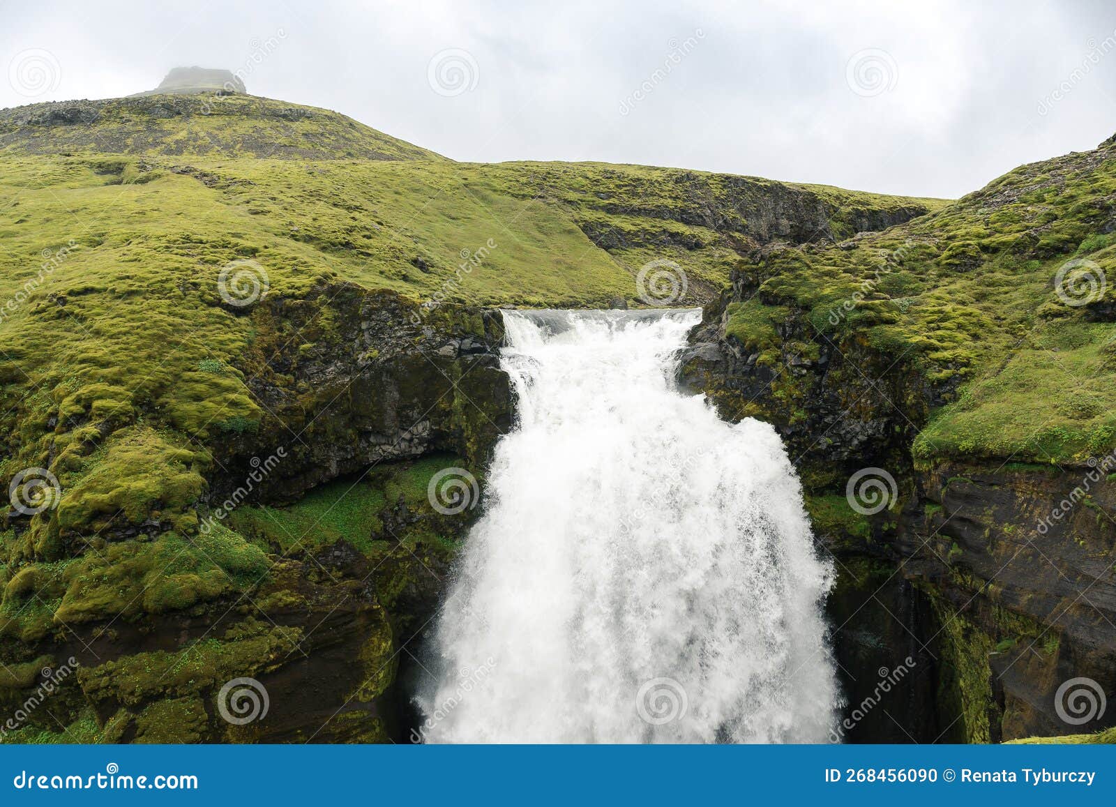 Waterfall in the Beautiful Landscape in Icelandic Environment during ...