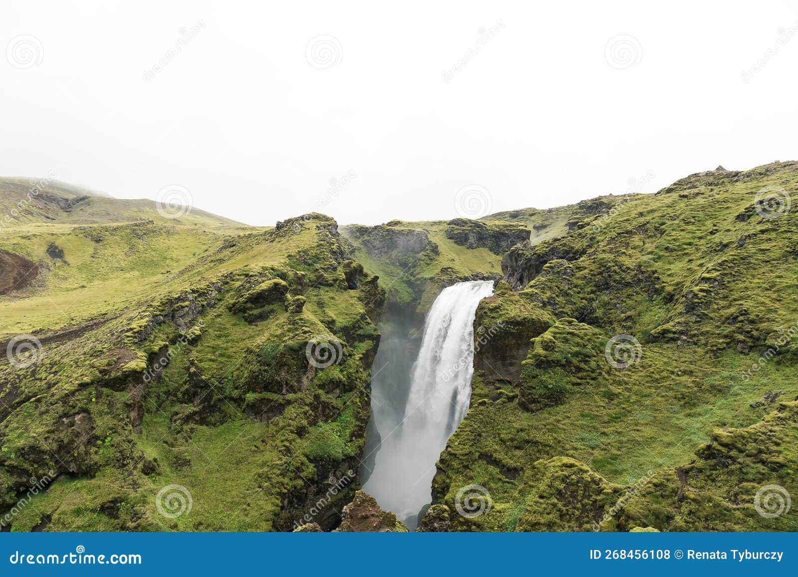 Waterfall in the Beautiful Landscape in Icelandic Environment during ...