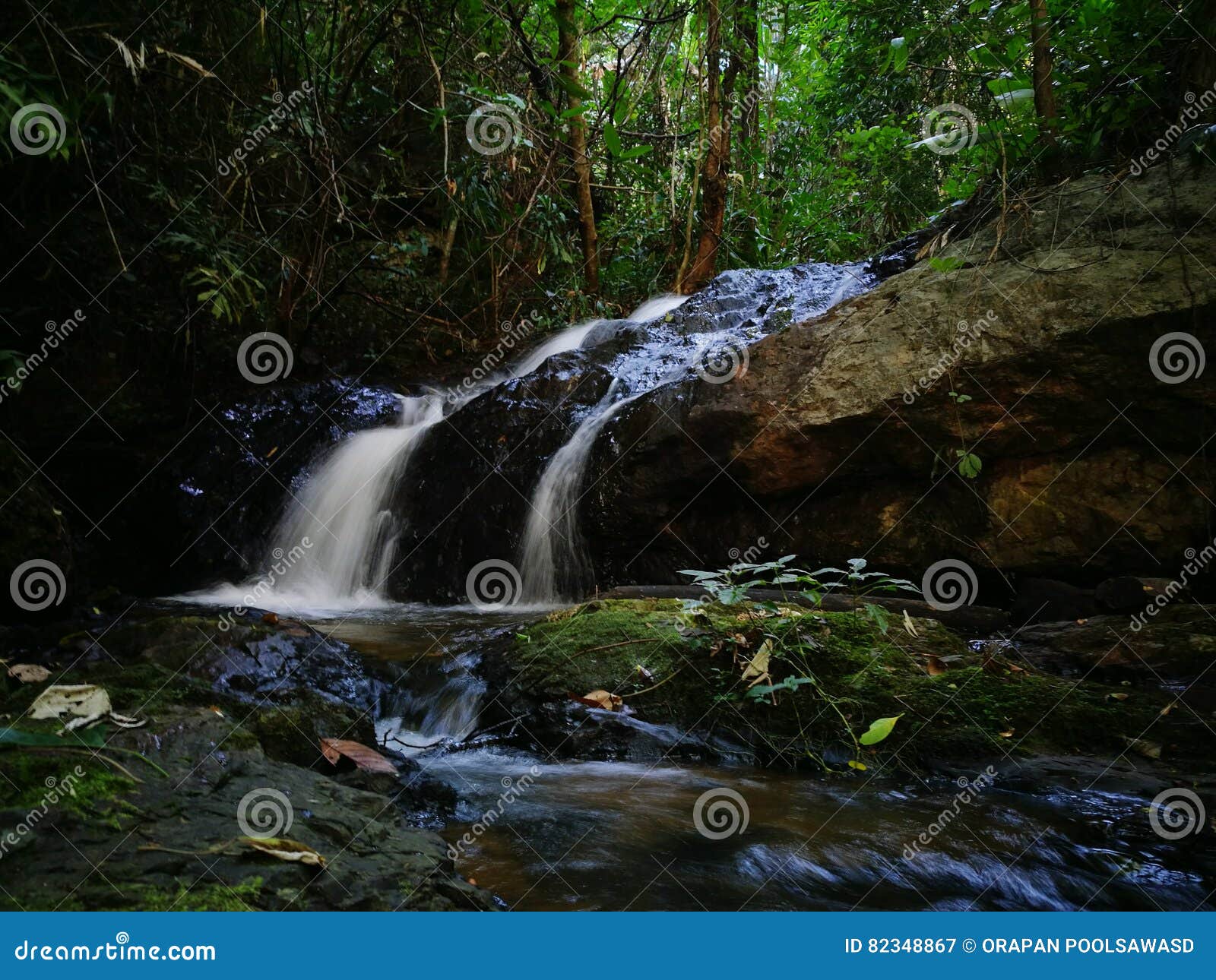 Waterfall stock image. Image of biome, rainforest, landscape - 82348867