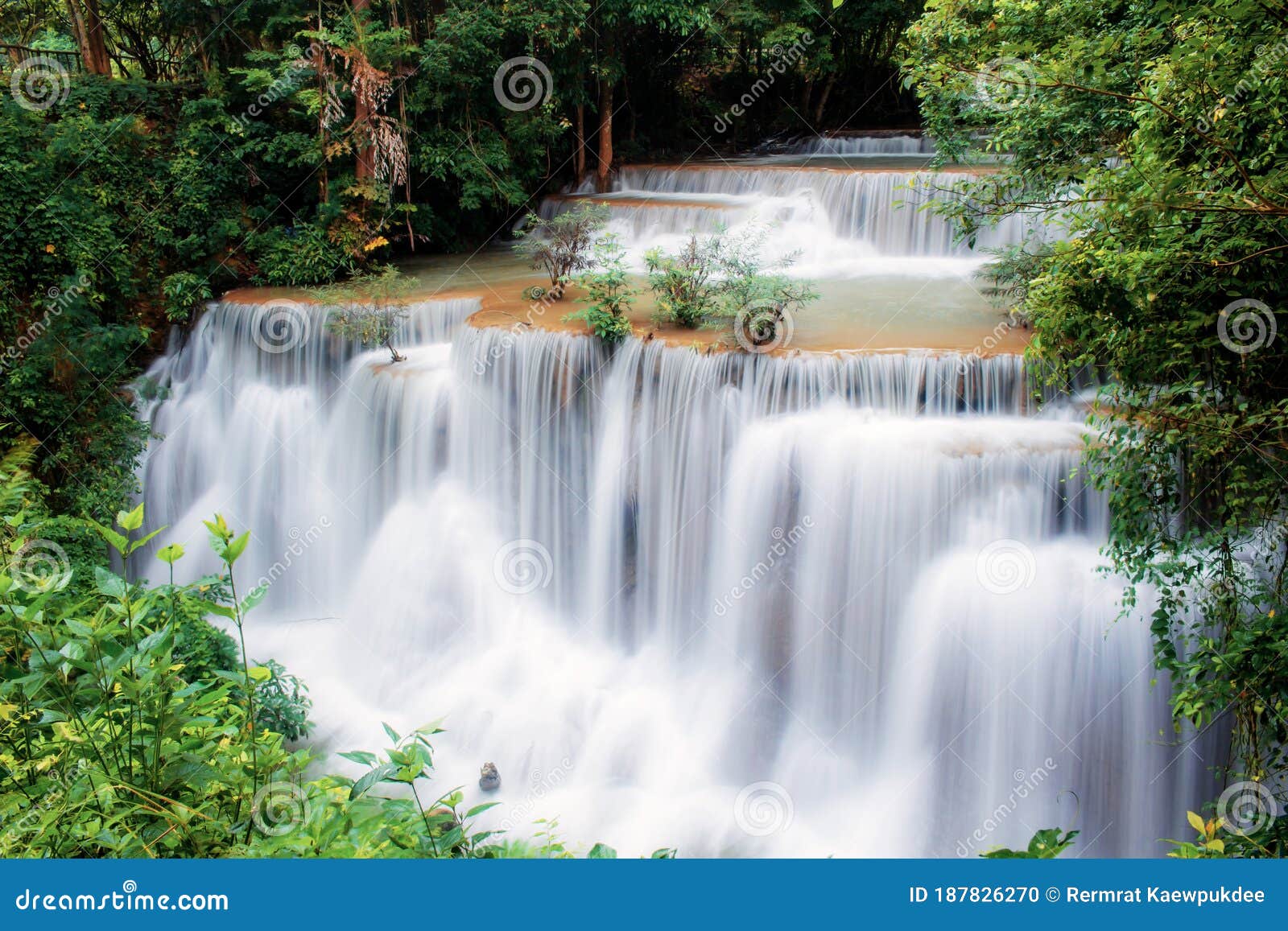 Waterfall with Beautiful in the Spring Stock Photo - Image of paradise ...