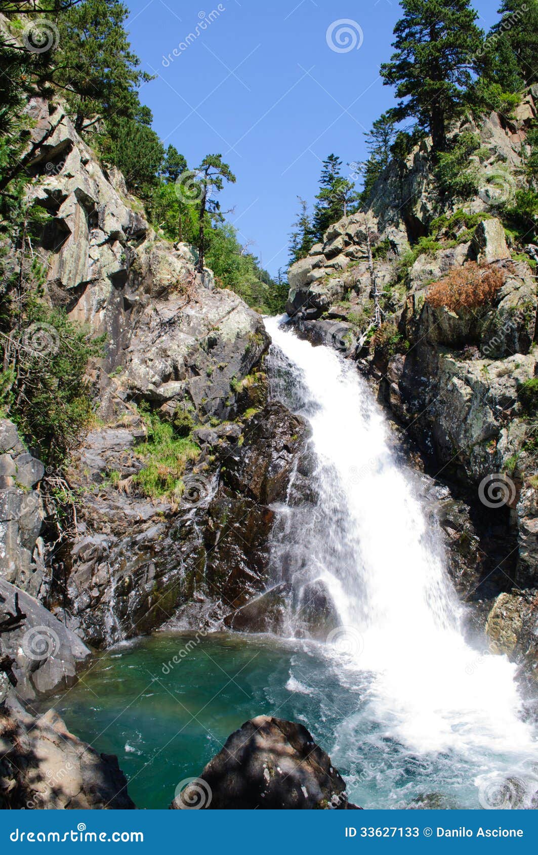 Waterfall in Benasque Valley Stock Image - Image of mountain, parque ...
