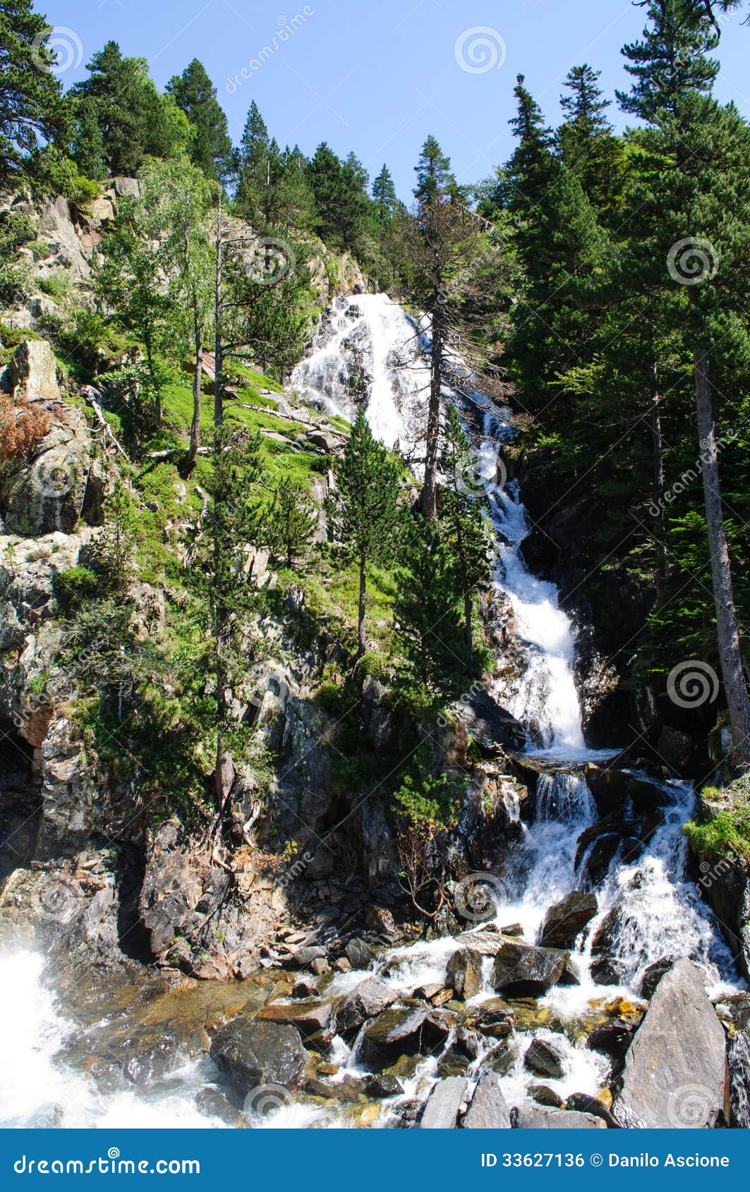 Waterfall in Benasque Valley Stock Photo - Image of posetsmaladeta ...