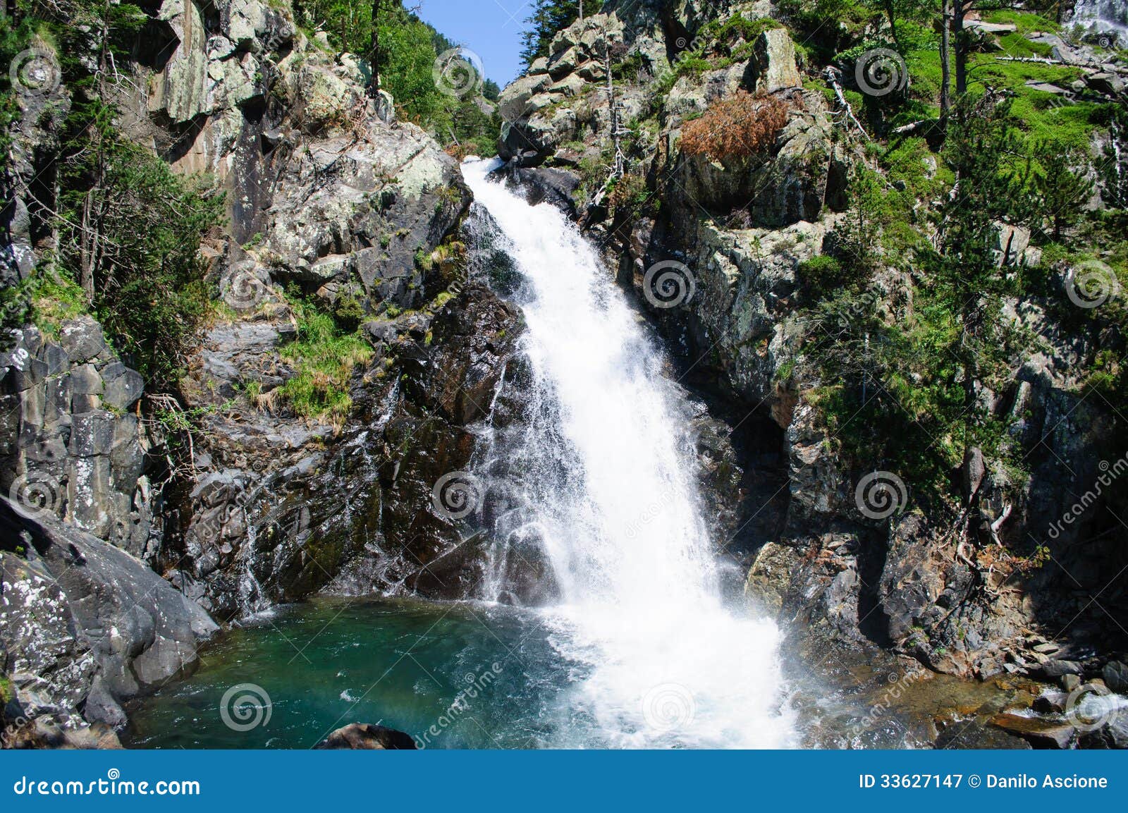 Waterfall in Benasque Valley Stock Image - Image of benasque, spain ...
