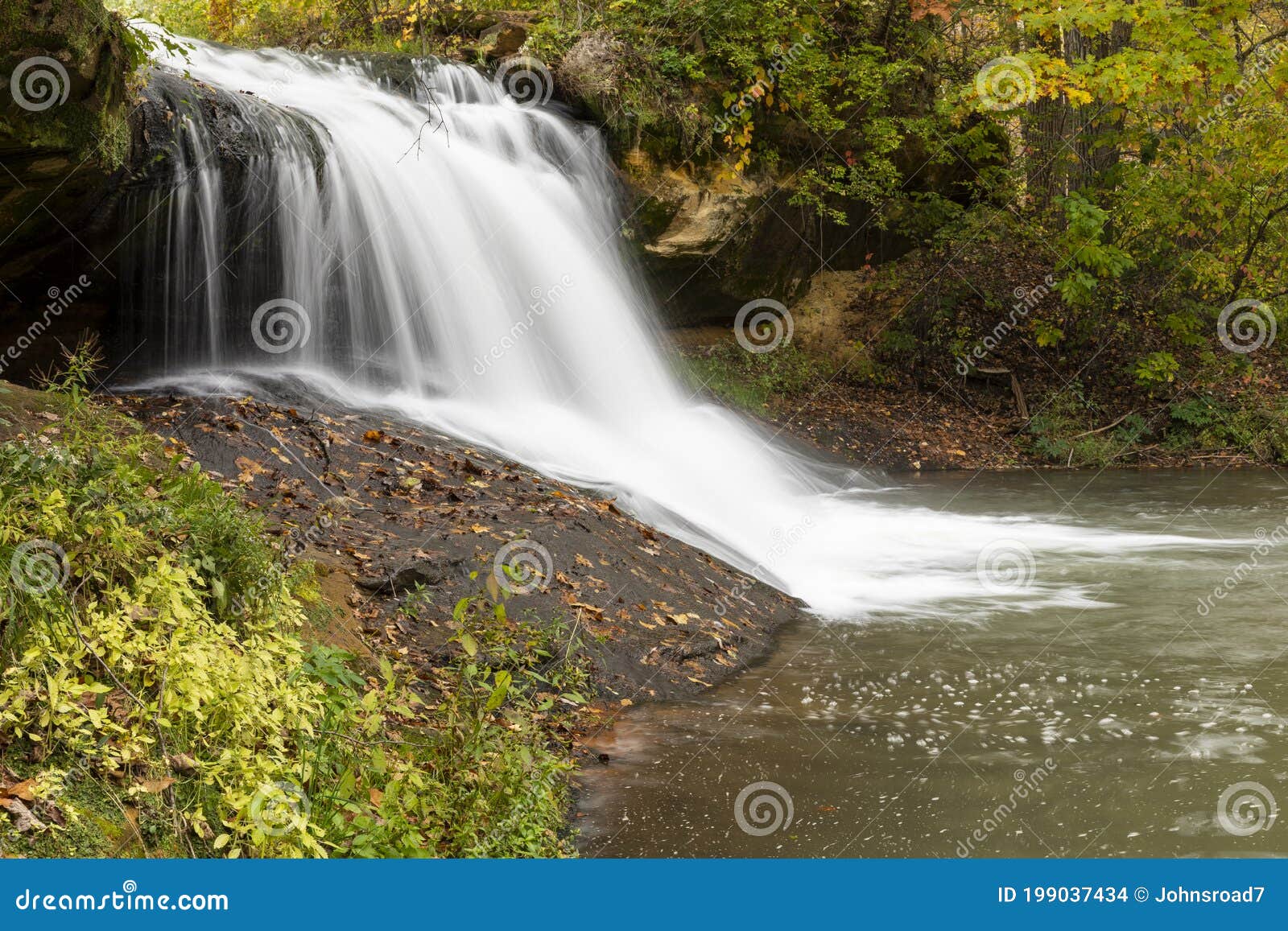 Waterfall on Big Trout Creek in Autumn Stock Photo - Image of leaves ...