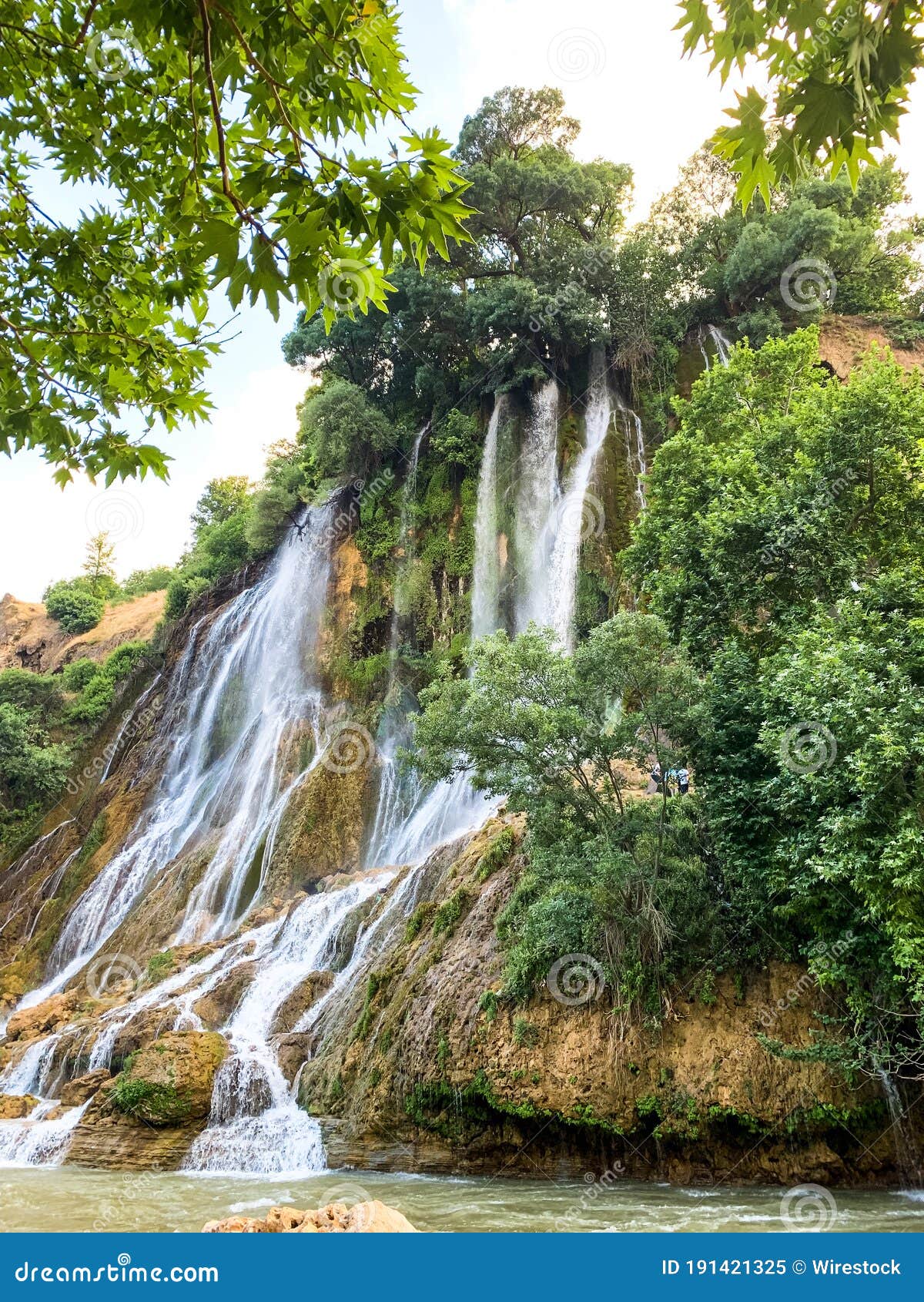 Waterfall of Bisheh stock image. Image of waterfall - 191421325