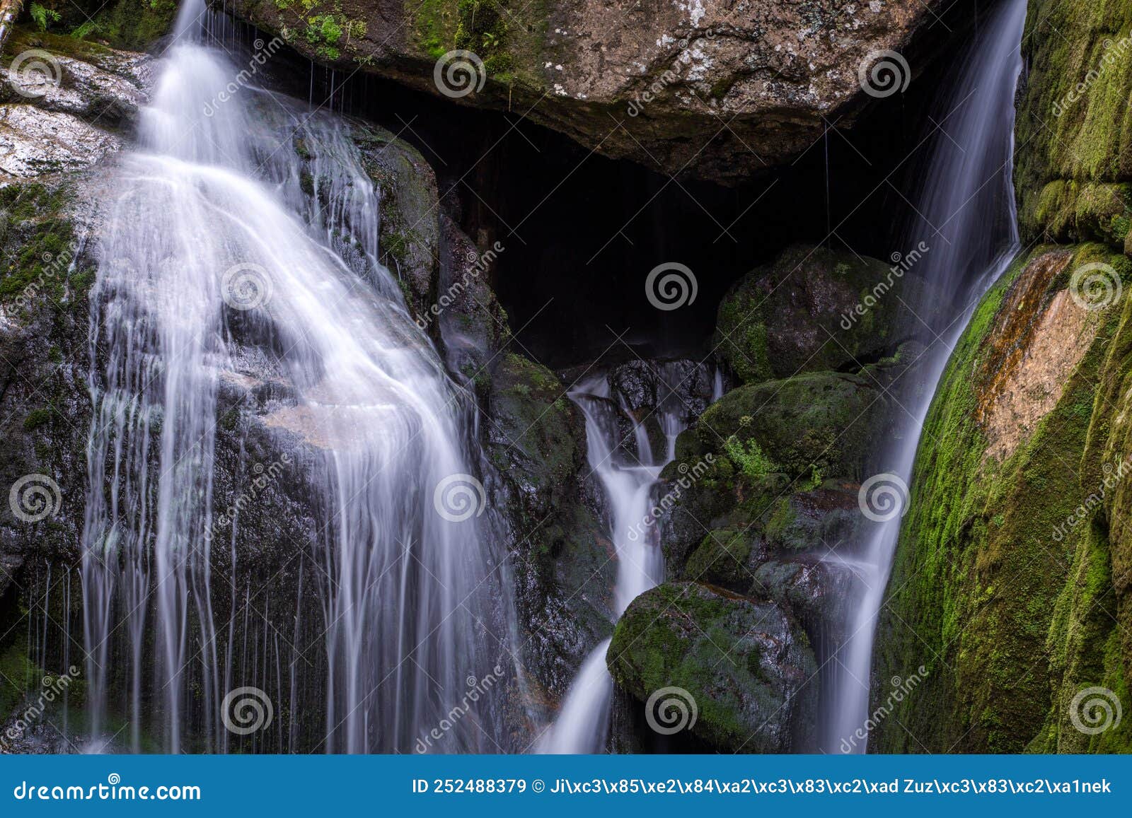 Waterfall on the Black Stream in Hejnice Stock Image - Image of bohemia ...