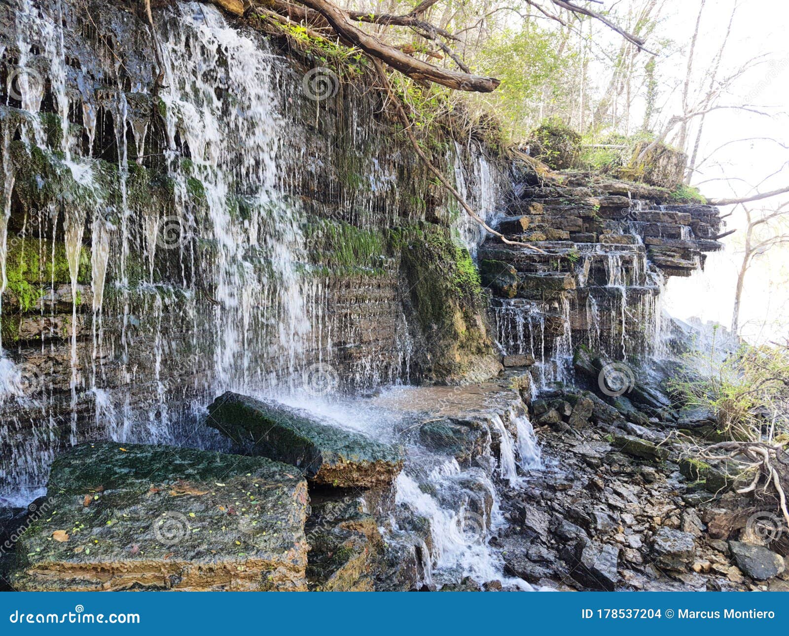 Waterfall at Blue Hole stock photo. Image of rock, blue - 178537204