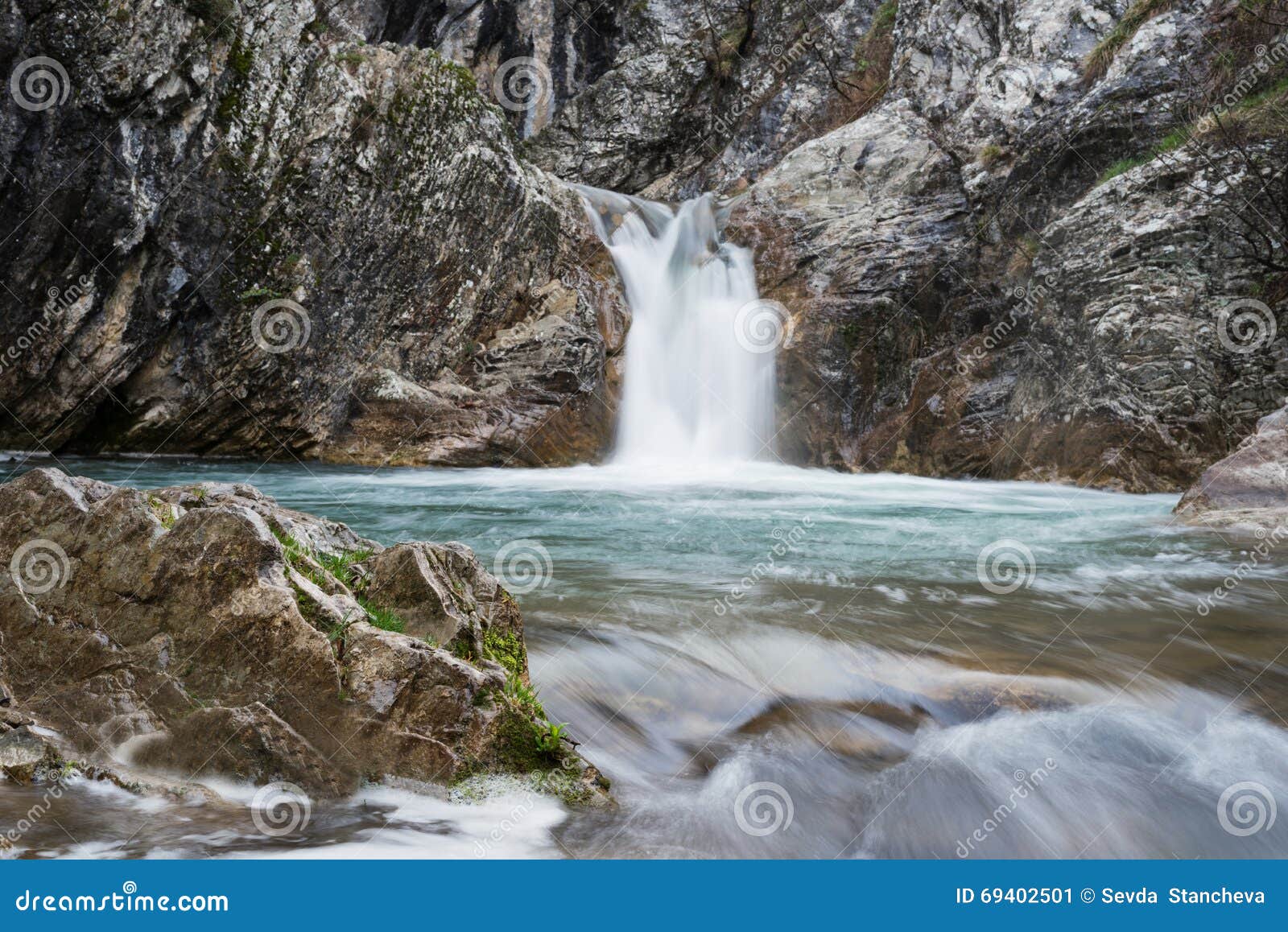 The Waterfall: Blue Pool, in Bulgaria, Europe Stock Image - Image of ...