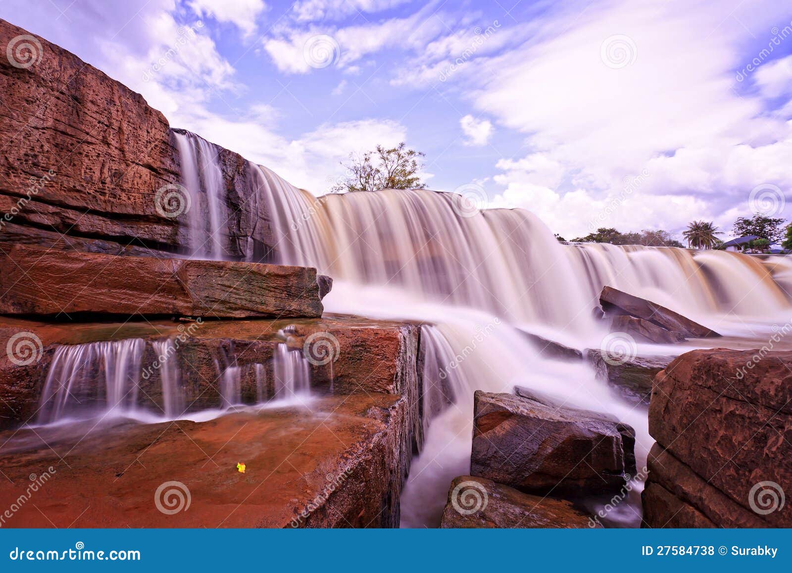 Waterfall and blue sky stock photo. Image of rock, creek - 27584738