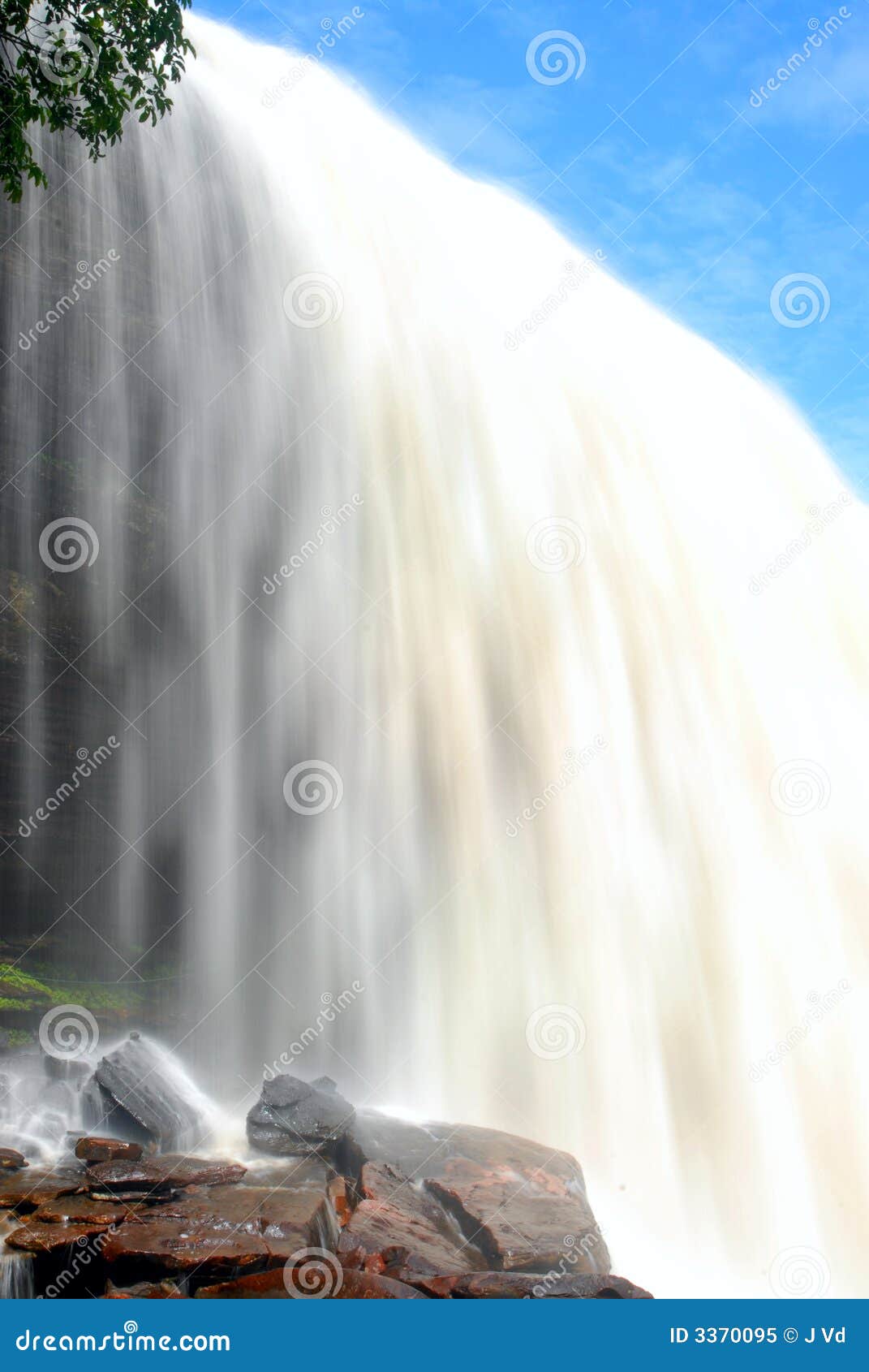 Waterfall with blue sky stock image. Image of fall, cloudy - 3370095