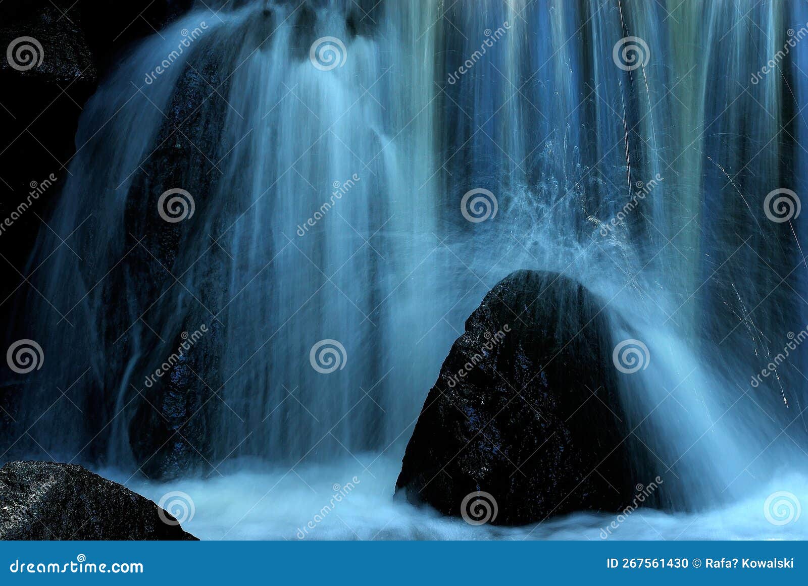 A Waterfall With Smooth Silky Falling Water In A Dense Forest Royalty ...