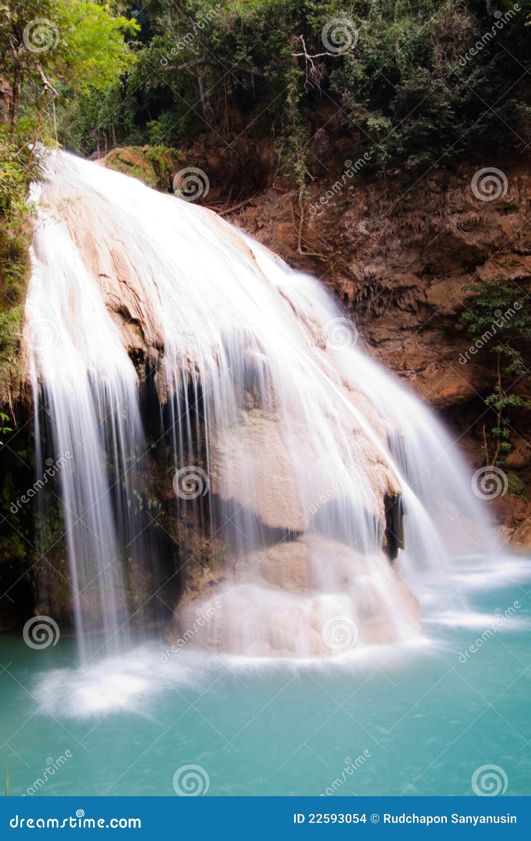 Waterfall of blue waters stock photo. Image of rock, blue - 22593054