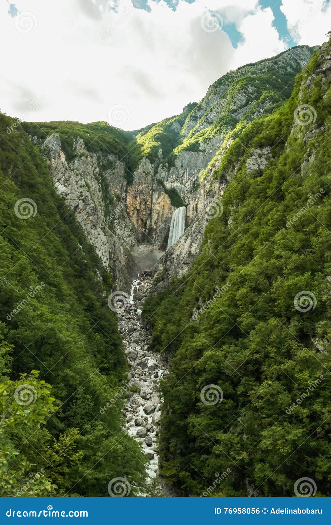 Waterfall Boka landscape stock photo. Image of flowing - 76958056